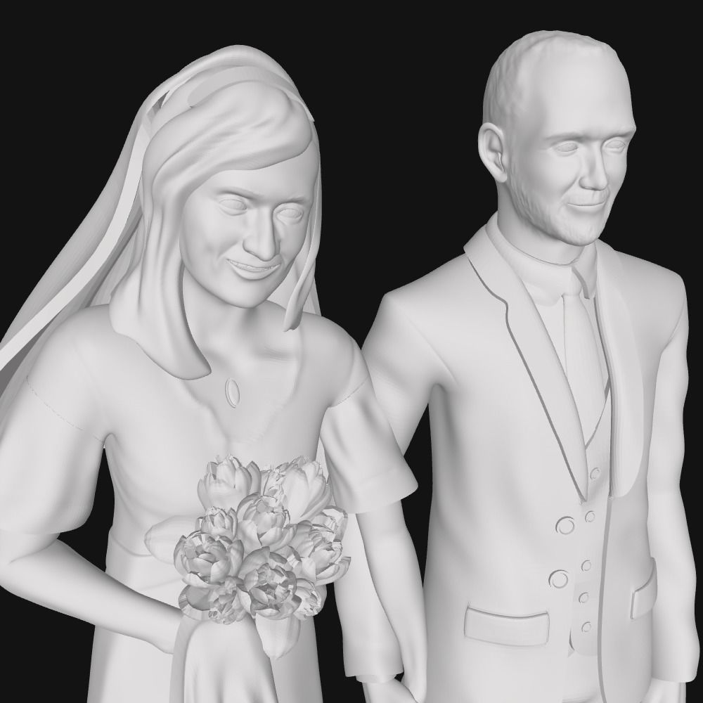 BRIDAL COUPLE - WEDDING COUPLE - BRIDE AND GROOM- MARRIED COUPLE 3D ...