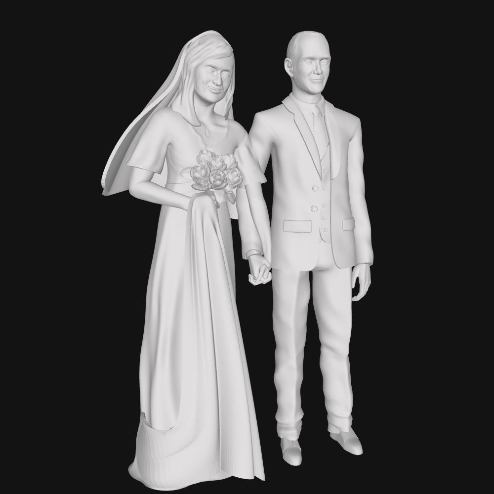 BRIDAL COUPLE - WEDDING COUPLE - BRIDE AND GROOM- MARRIED COUPLE 3D ...