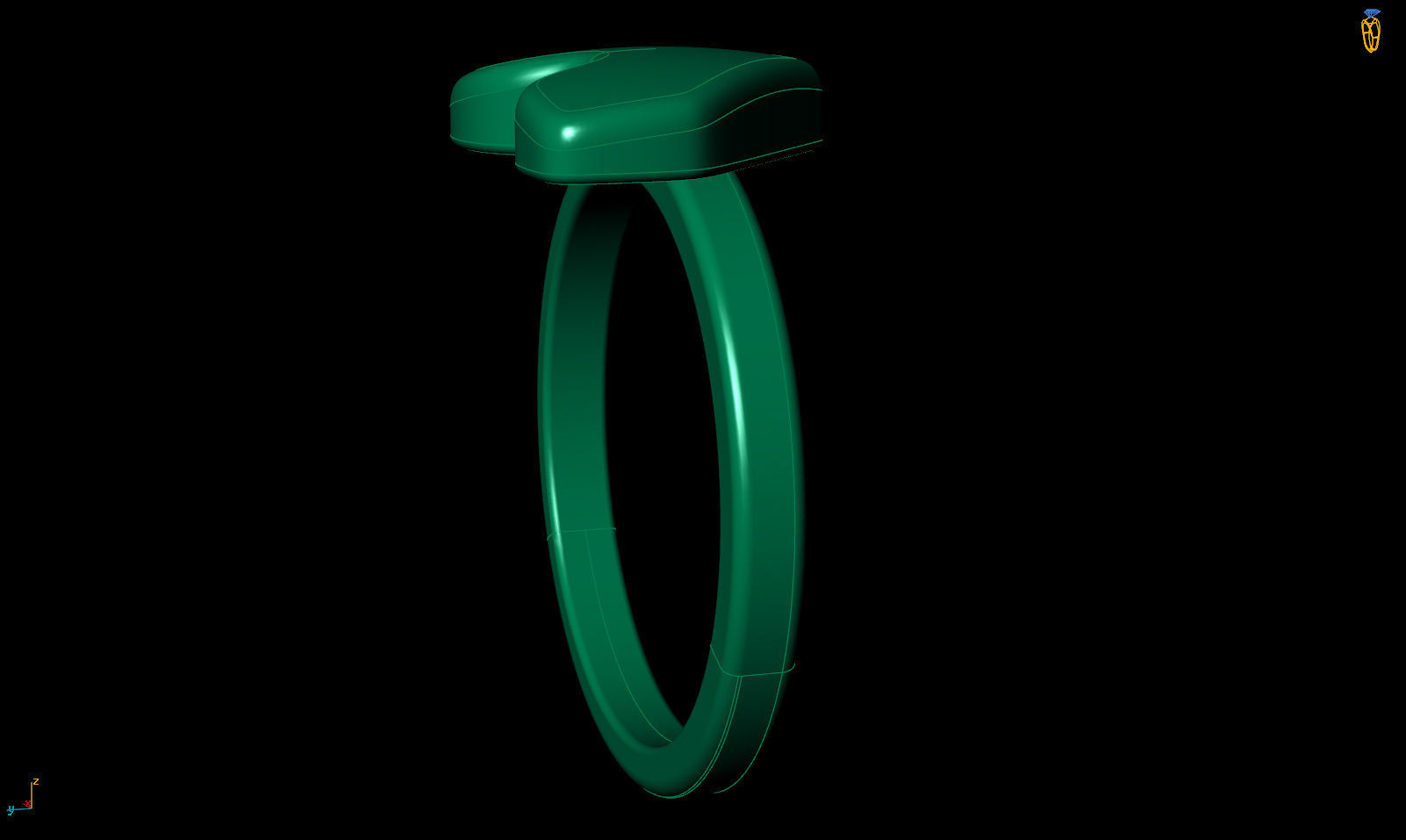 Heart ring asymmetrical R 0328 printable 3d model 3D model 3D printable ...