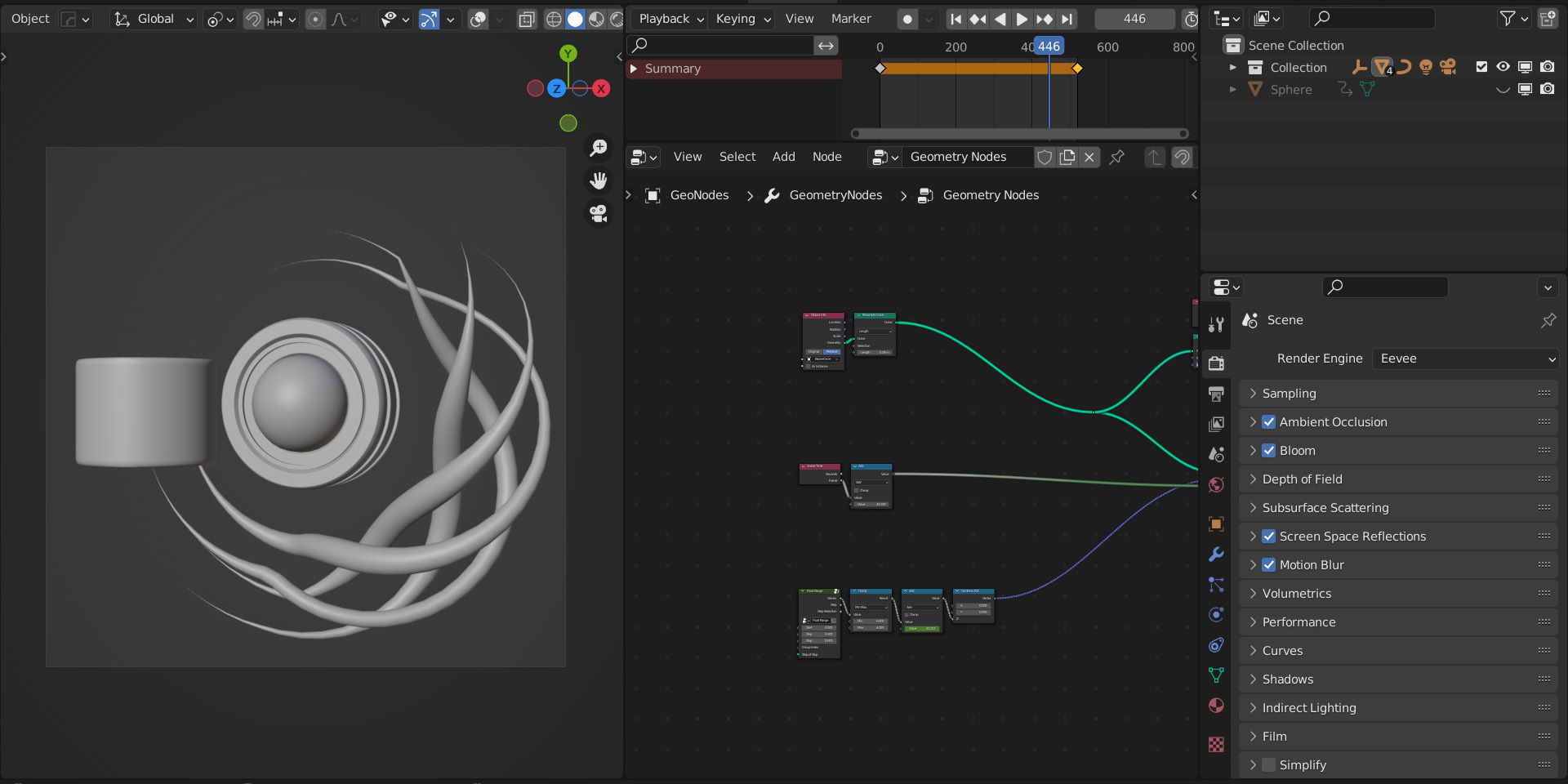 The Ring Spline Based Curl And Swirl In Geometry Nodes 3d Model