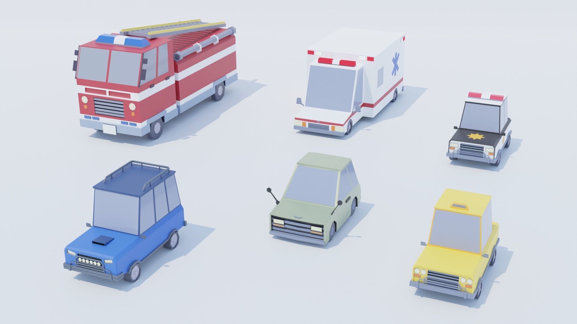 3D model Pack 33 Cars Low-Poly VR / AR / low-poly | CGTrader