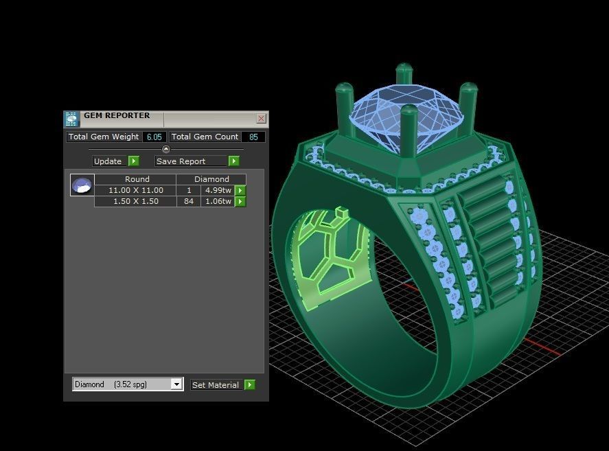 RING MEN DIAMOND 3D model 3D printable | CGTrader