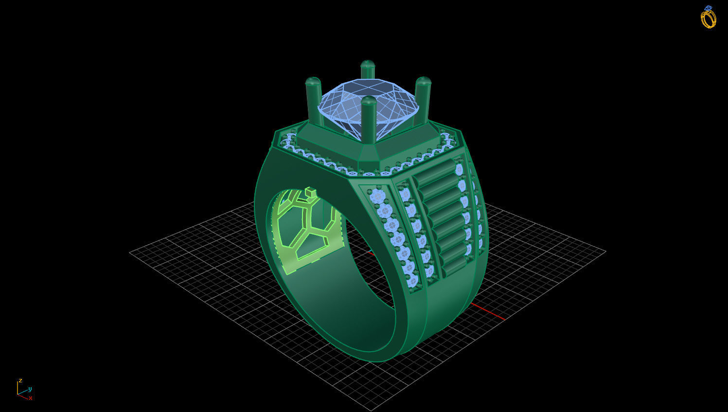 RING MEN DIAMOND 3D model 3D printable | CGTrader