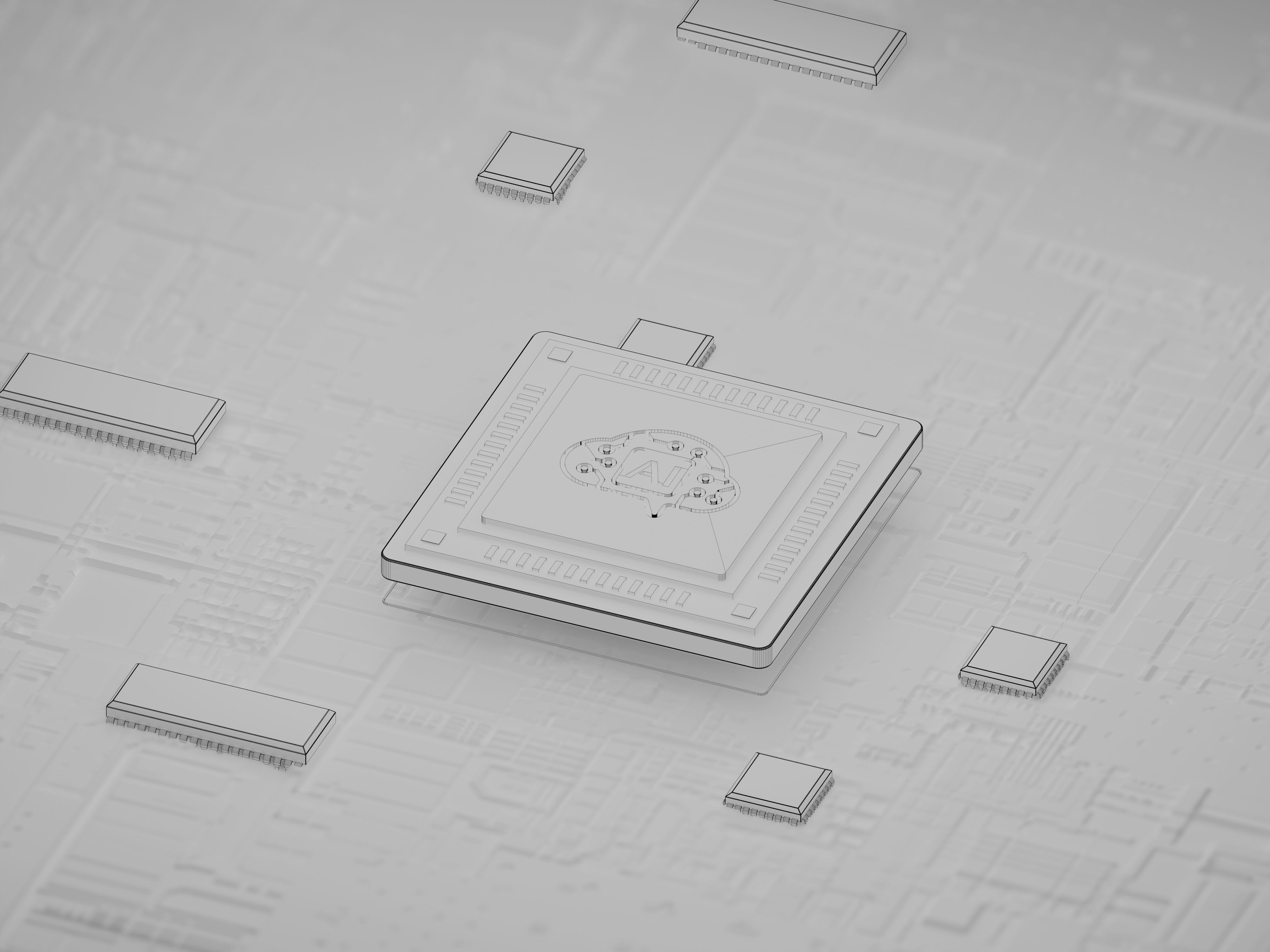 Artificial intelligence processor 3D model | CGTrader