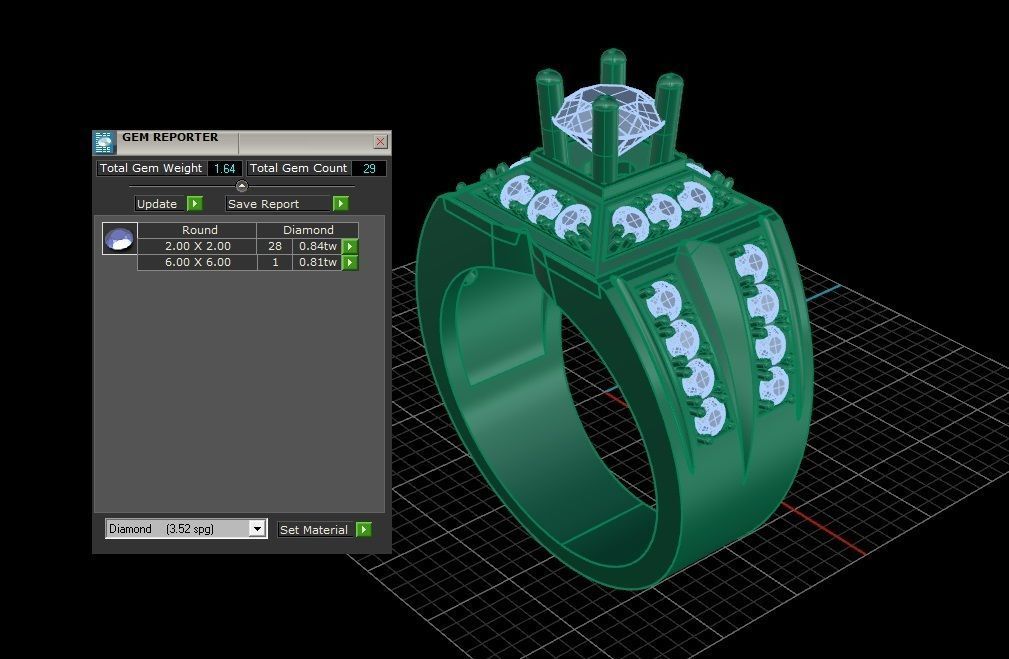 RING MEN DIAMOND 3D model 3D printable | CGTrader