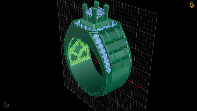 RING MEN DIAMOND 3D model 3D printable | CGTrader