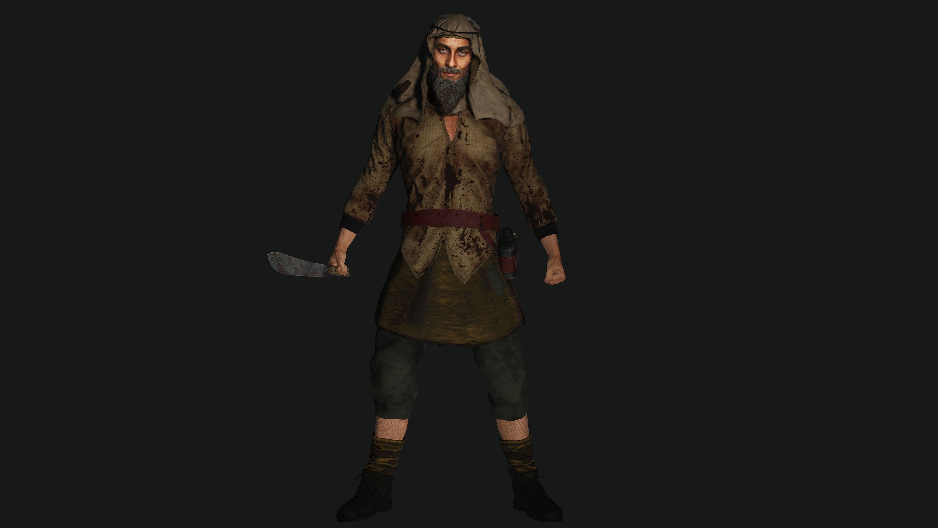 3D model 3D REALISTIC MALE CHARACTER - MEDIEVAL BEARDED OLD MAN 01 VR ...