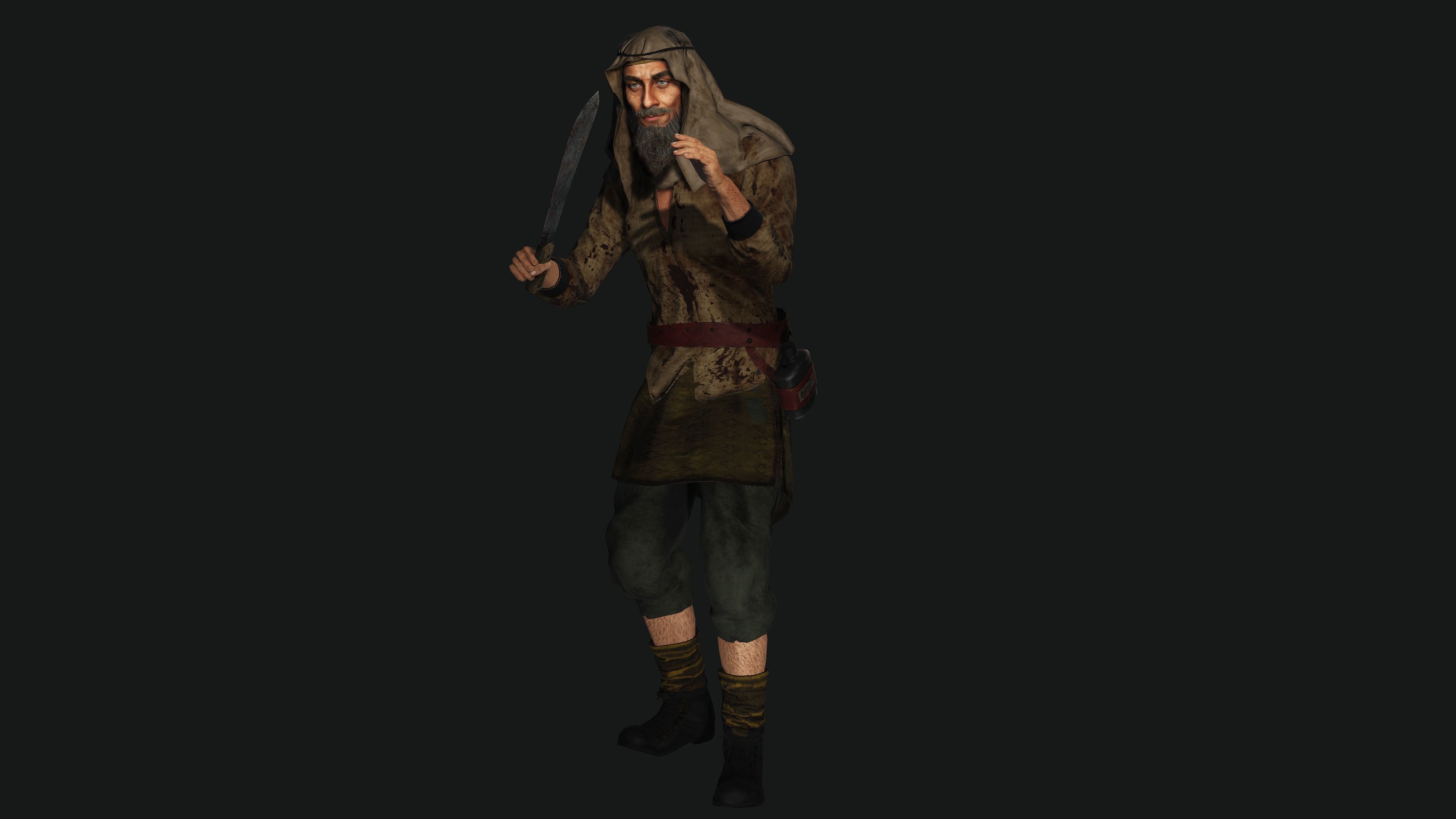 3D model 3D REALISTIC MALE CHARACTER - MEDIEVAL BEARDED OLD MAN 01 VR ...