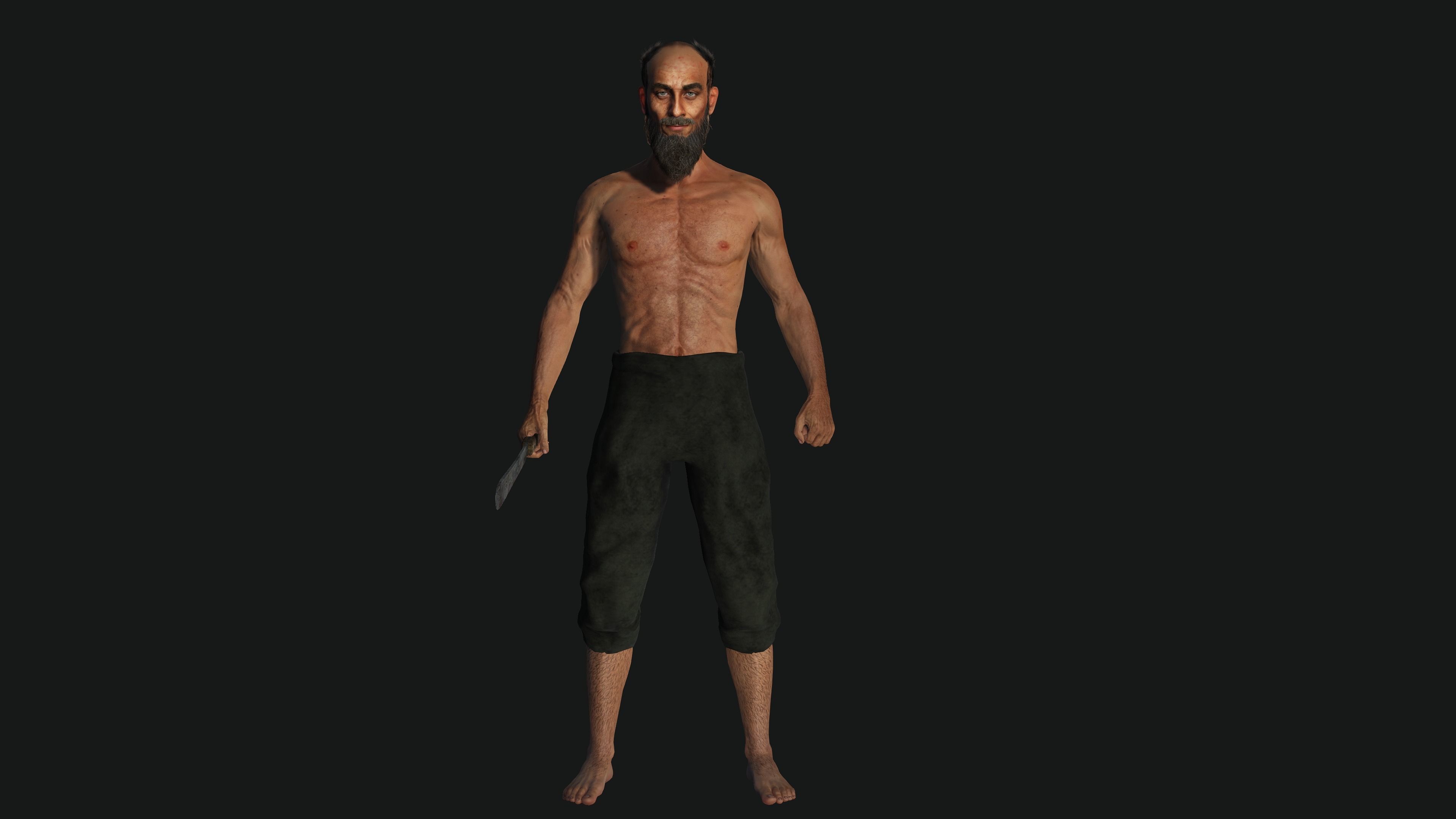 3D model 3D REALISTIC MALE CHARACTER - MEDIEVAL BEARDED OLD MAN 01 VR ...