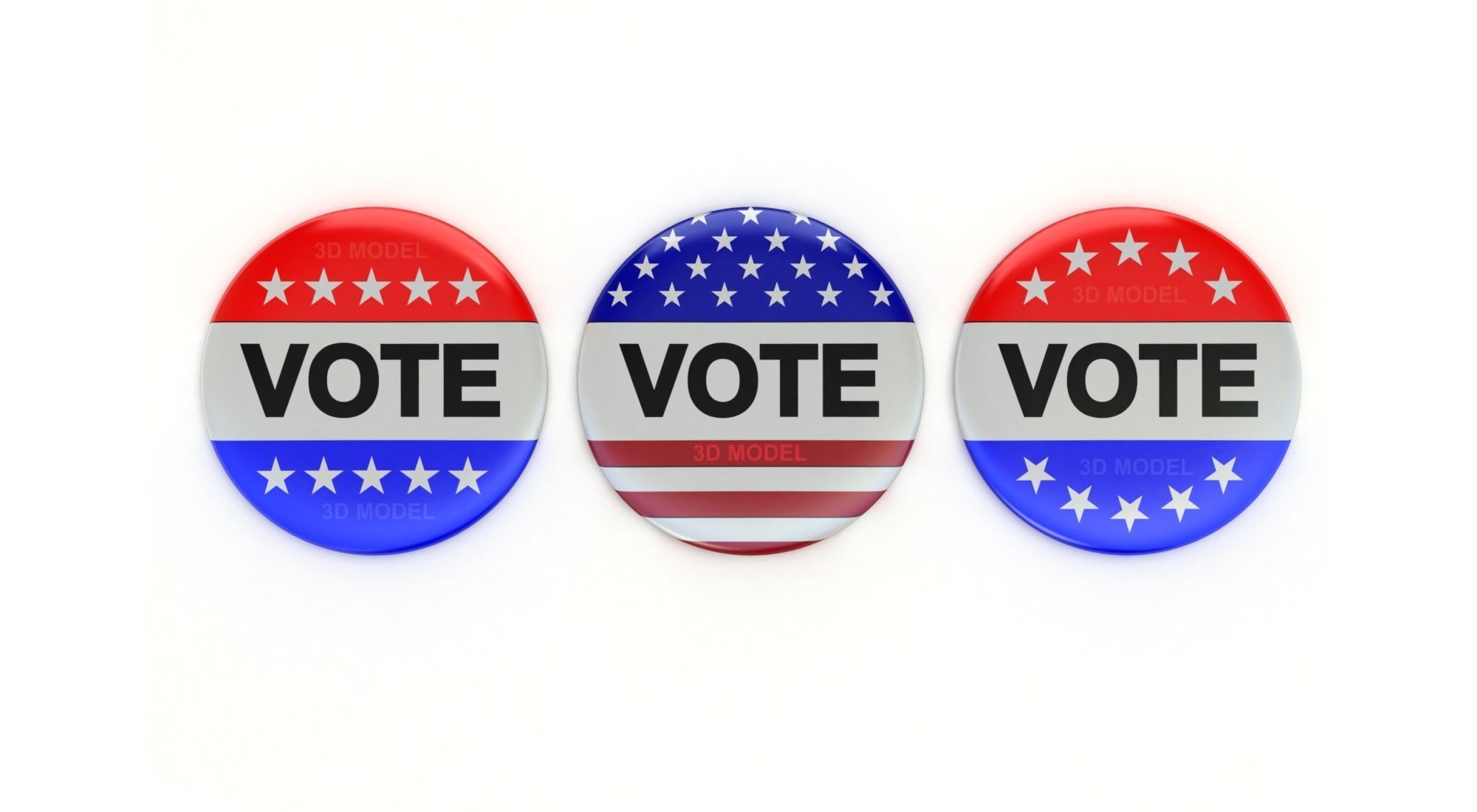 Vote Badge 3D model | CGTrader