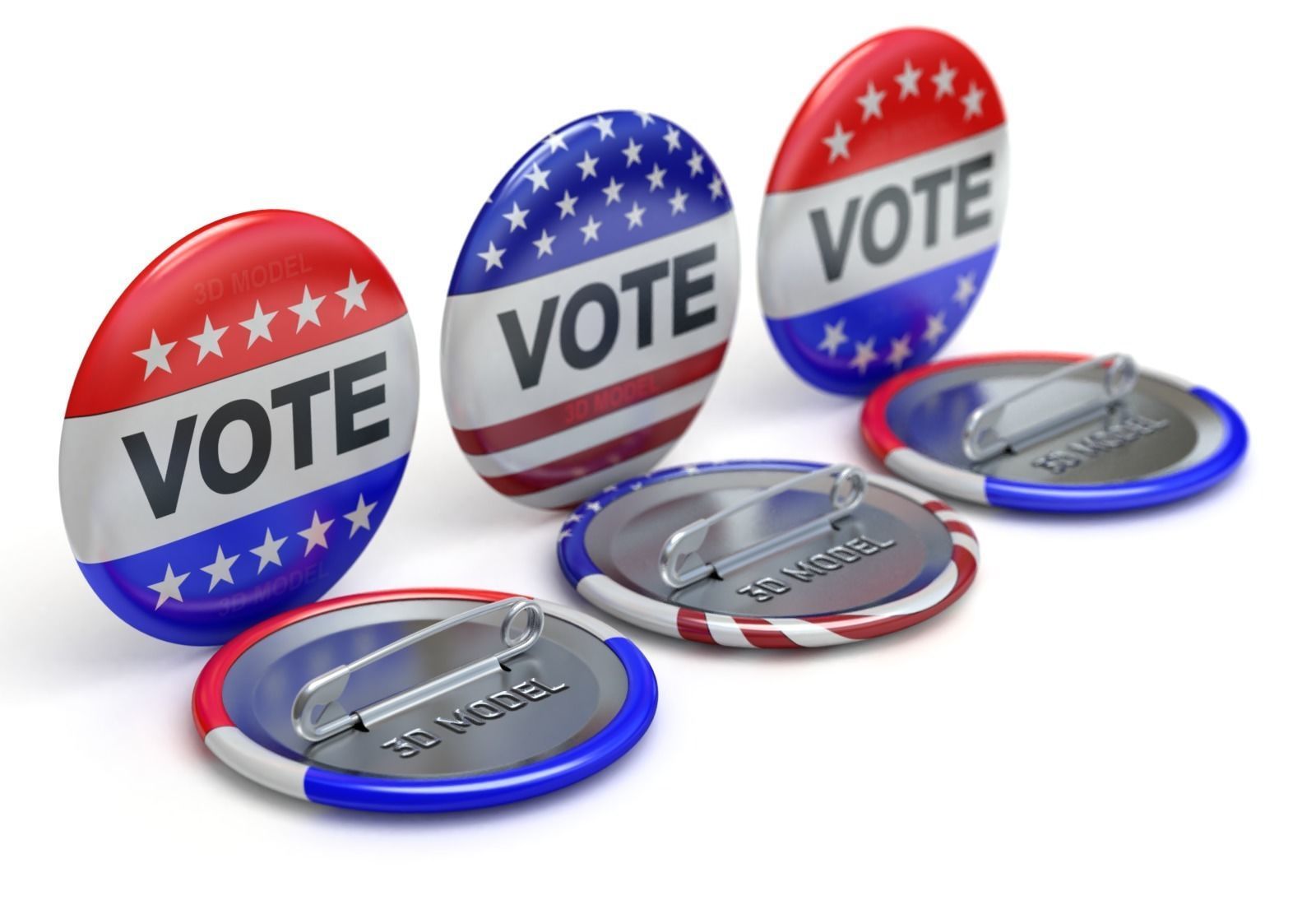 Vote Badge 3D model | CGTrader