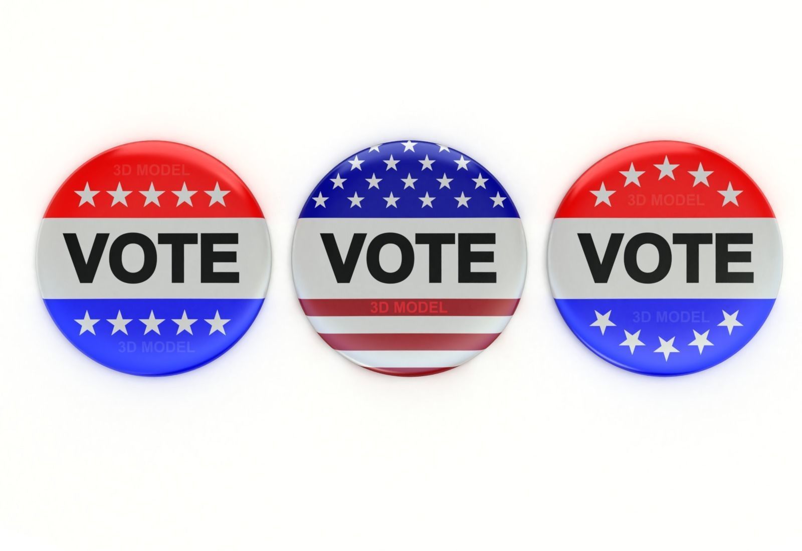 Vote Badge 3D model | CGTrader