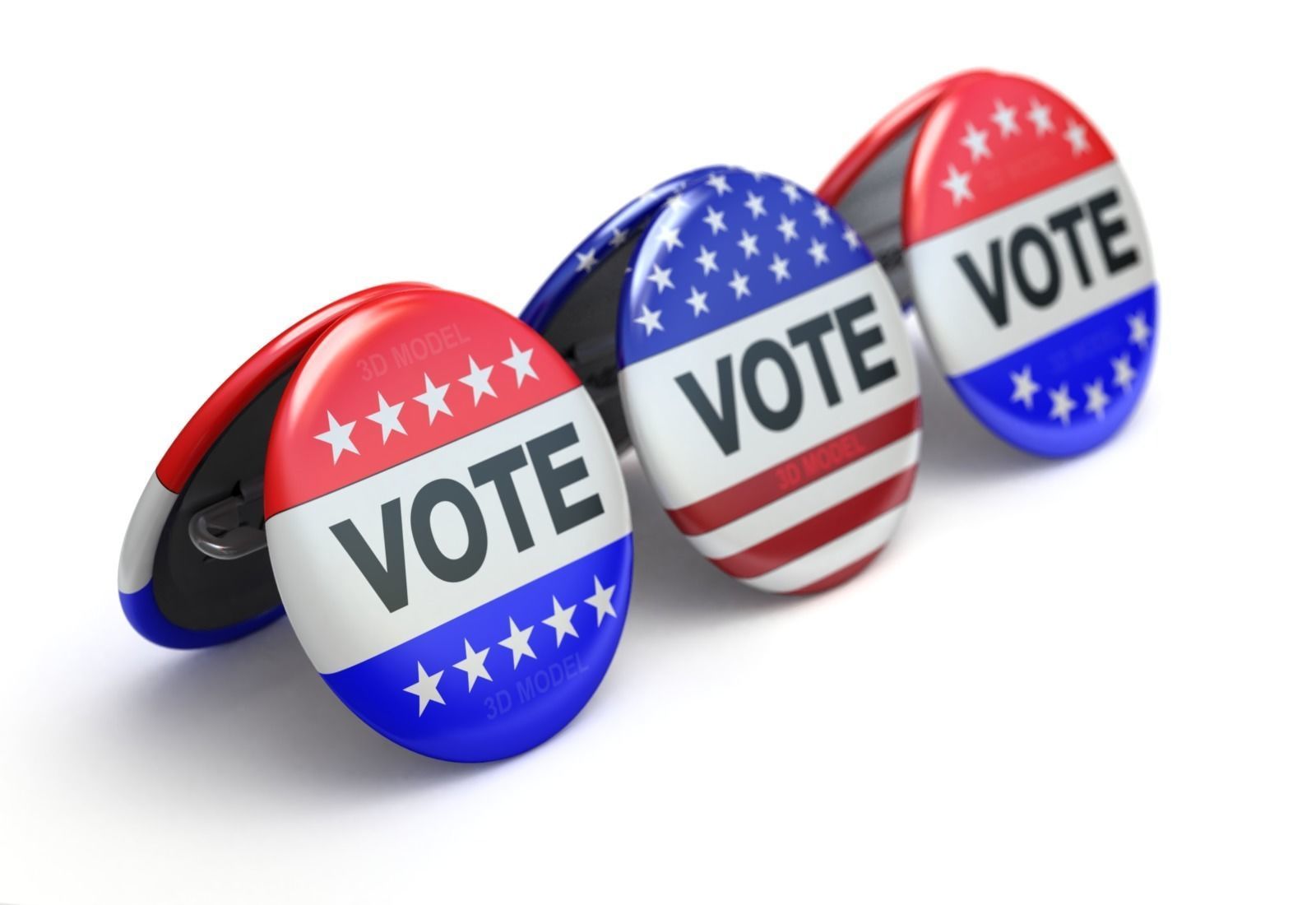 Vote Badge 3D model | CGTrader