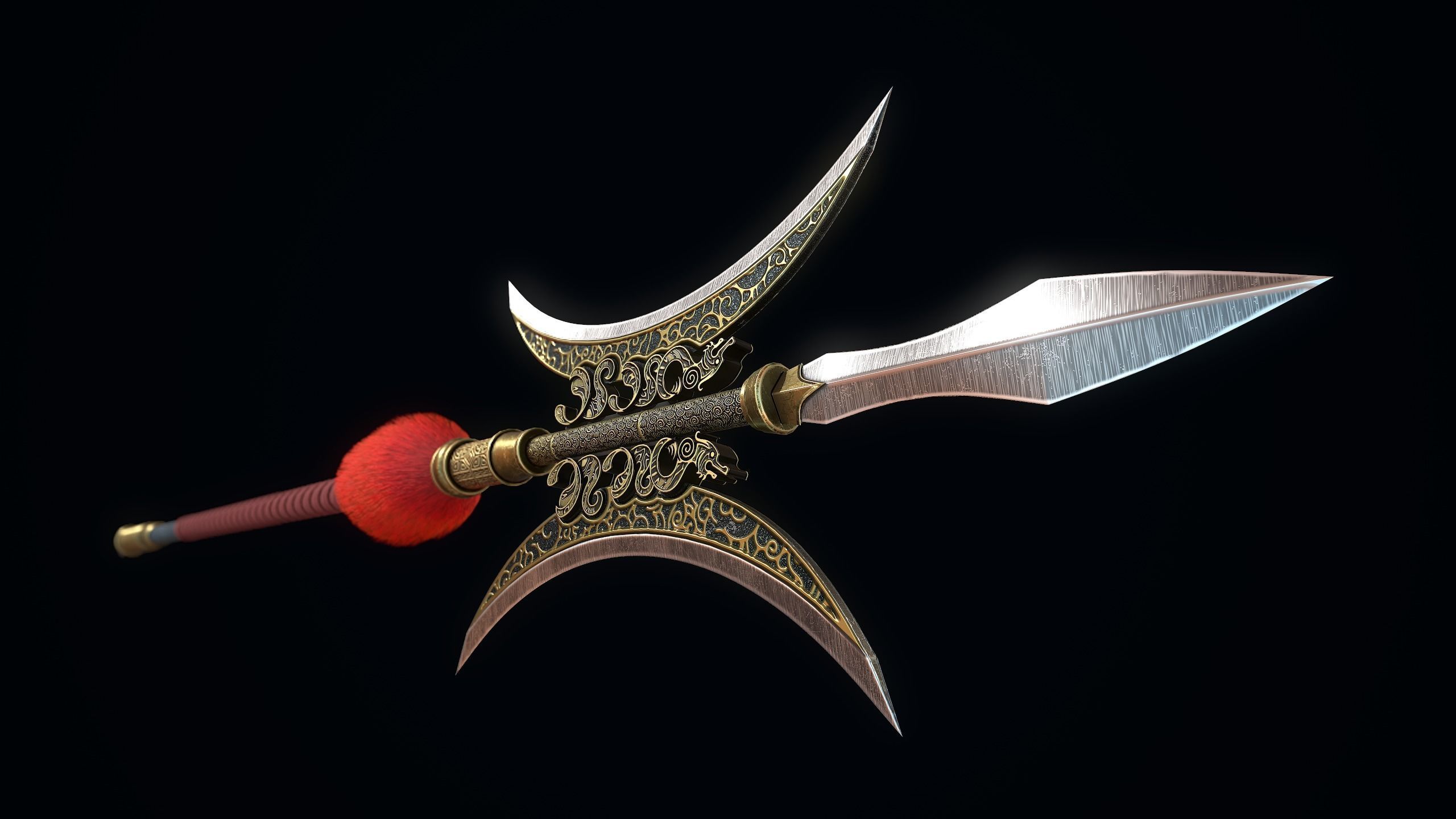 3D model Chinese Halberd VR / AR / low-poly | CGTrader