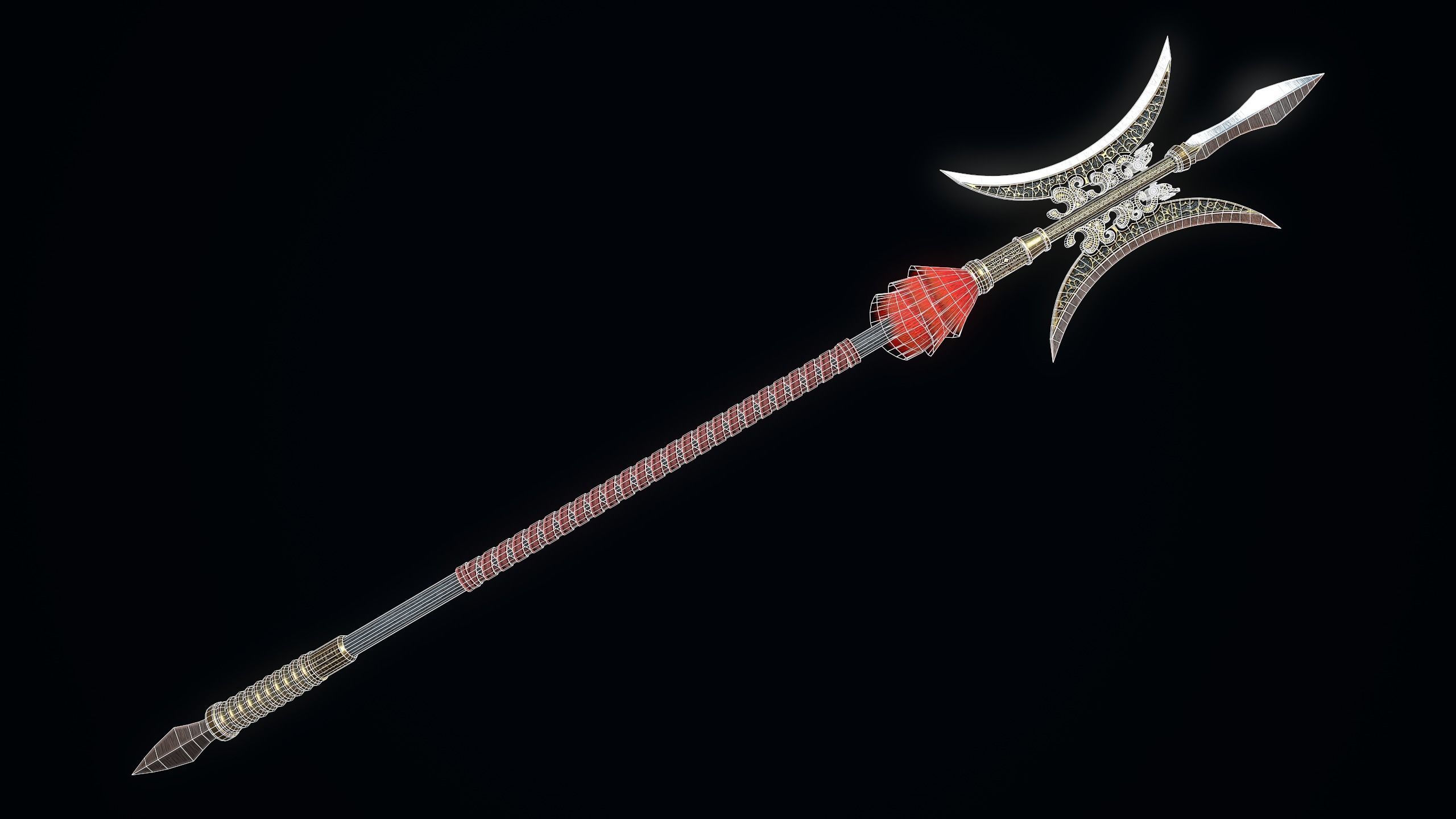 3D model Chinese Halberd VR / AR / low-poly | CGTrader