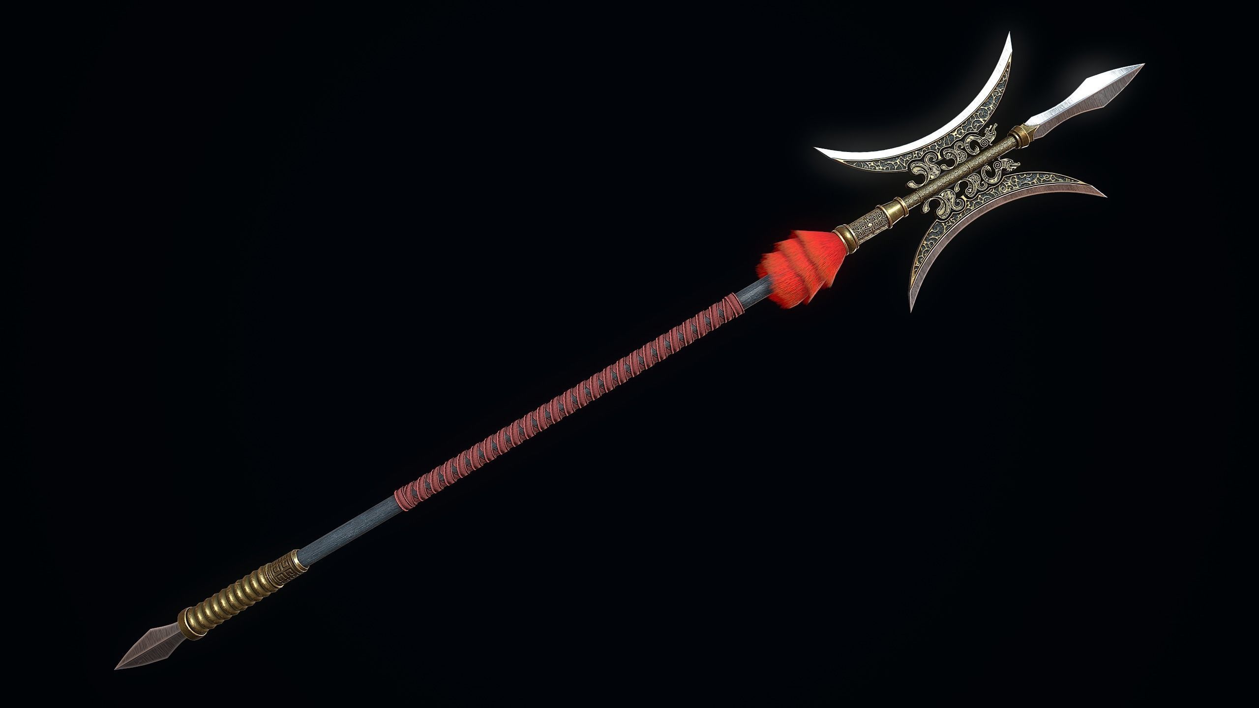 3D model Chinese Halberd VR / AR / low-poly | CGTrader