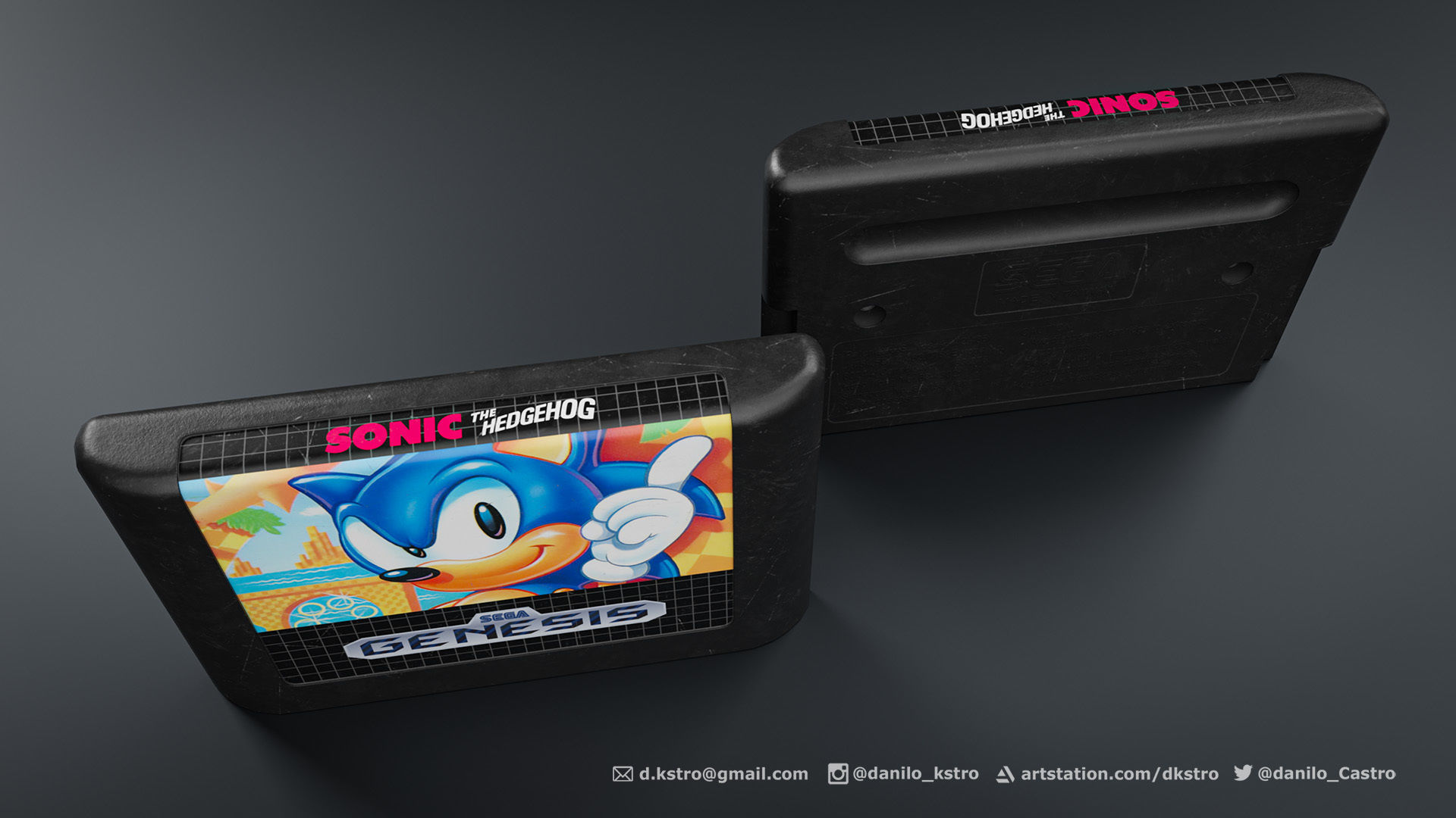 3D model Genesis Console Cartridge - Lowpoly - 4k Textures VR / AR ...