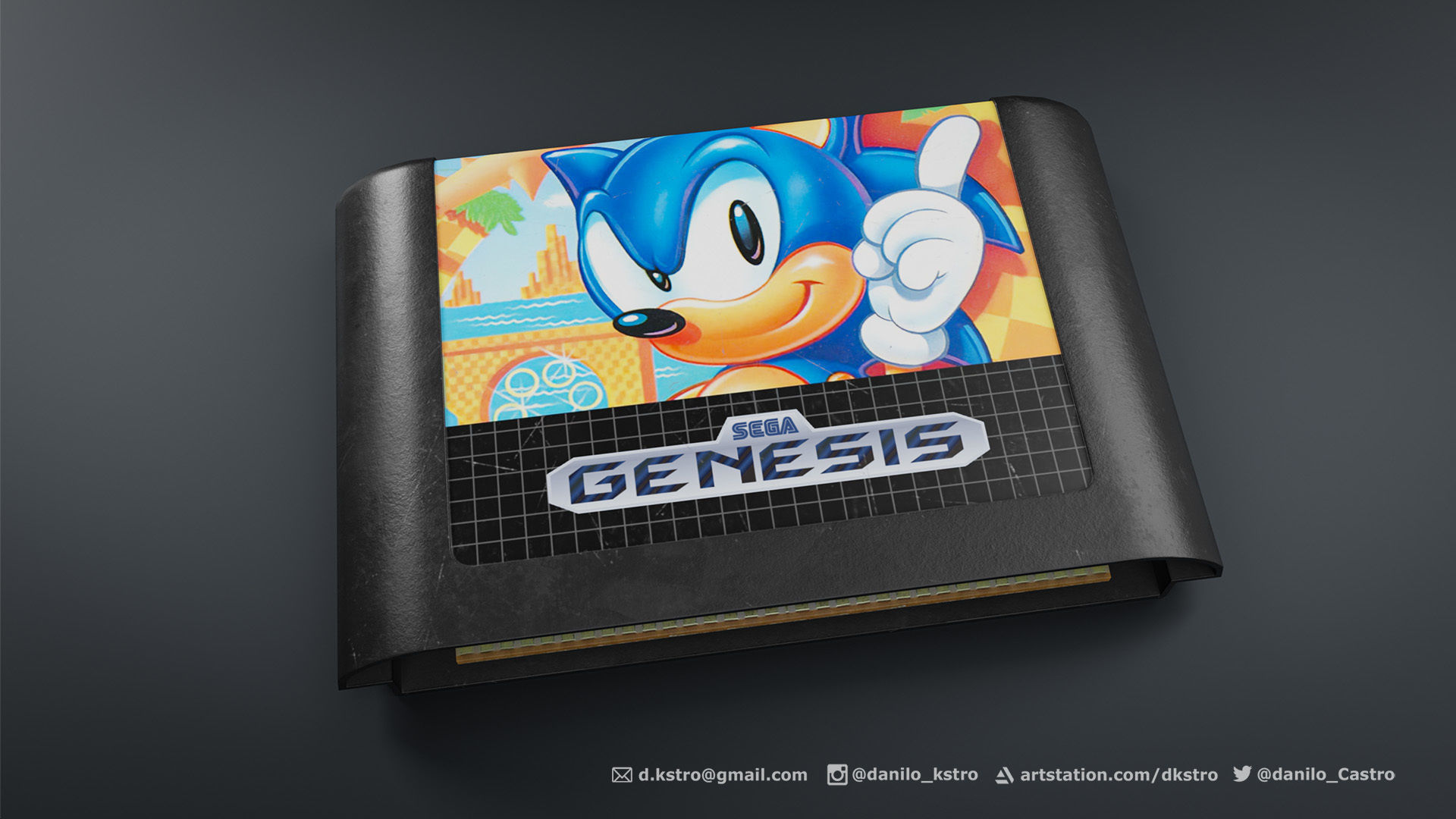 3D model Genesis Console Cartridge - Lowpoly - 4k Textures VR / AR ...