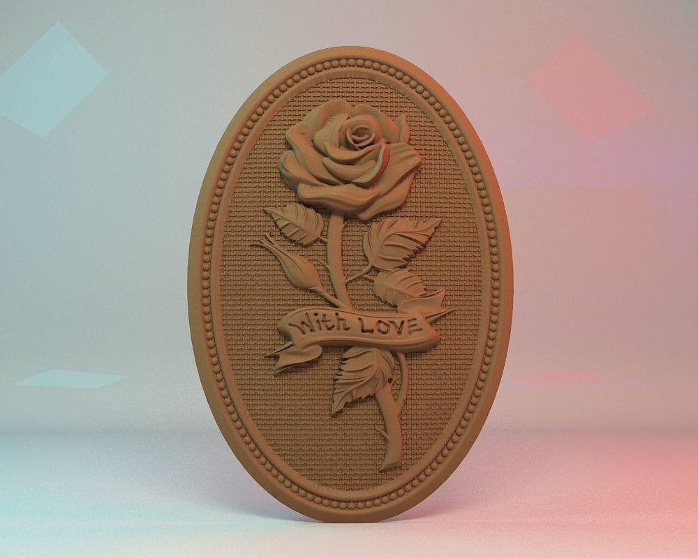 Rose Badge 3D STL Model for Cnc users 3D print model 3D model 3D ...