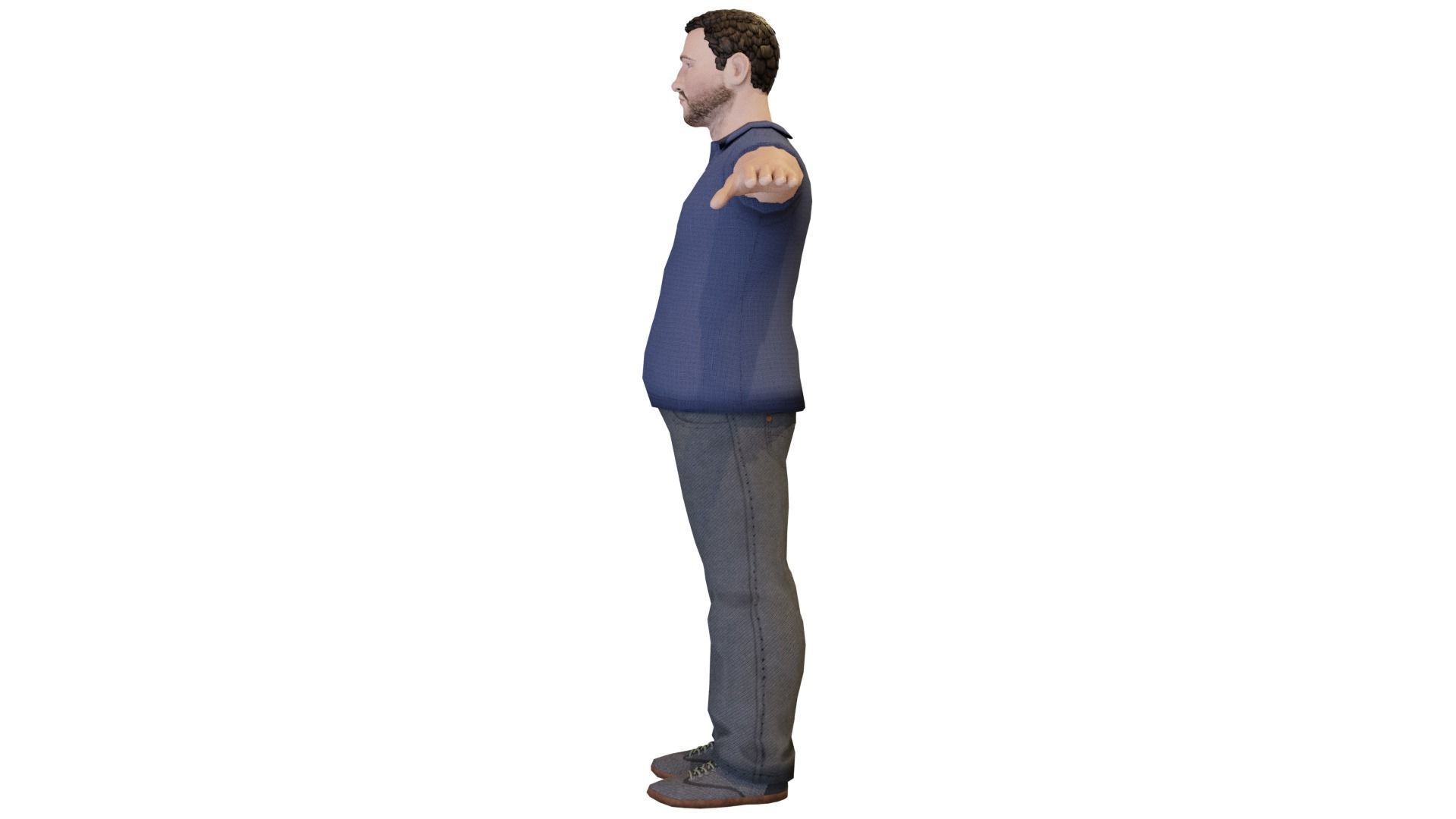 3D model Male Fat Dude Character Casual Cloths High Quality 3D Model VR ...
