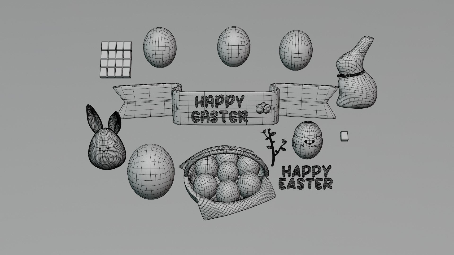 Easter Icons 3D model | CGTrader