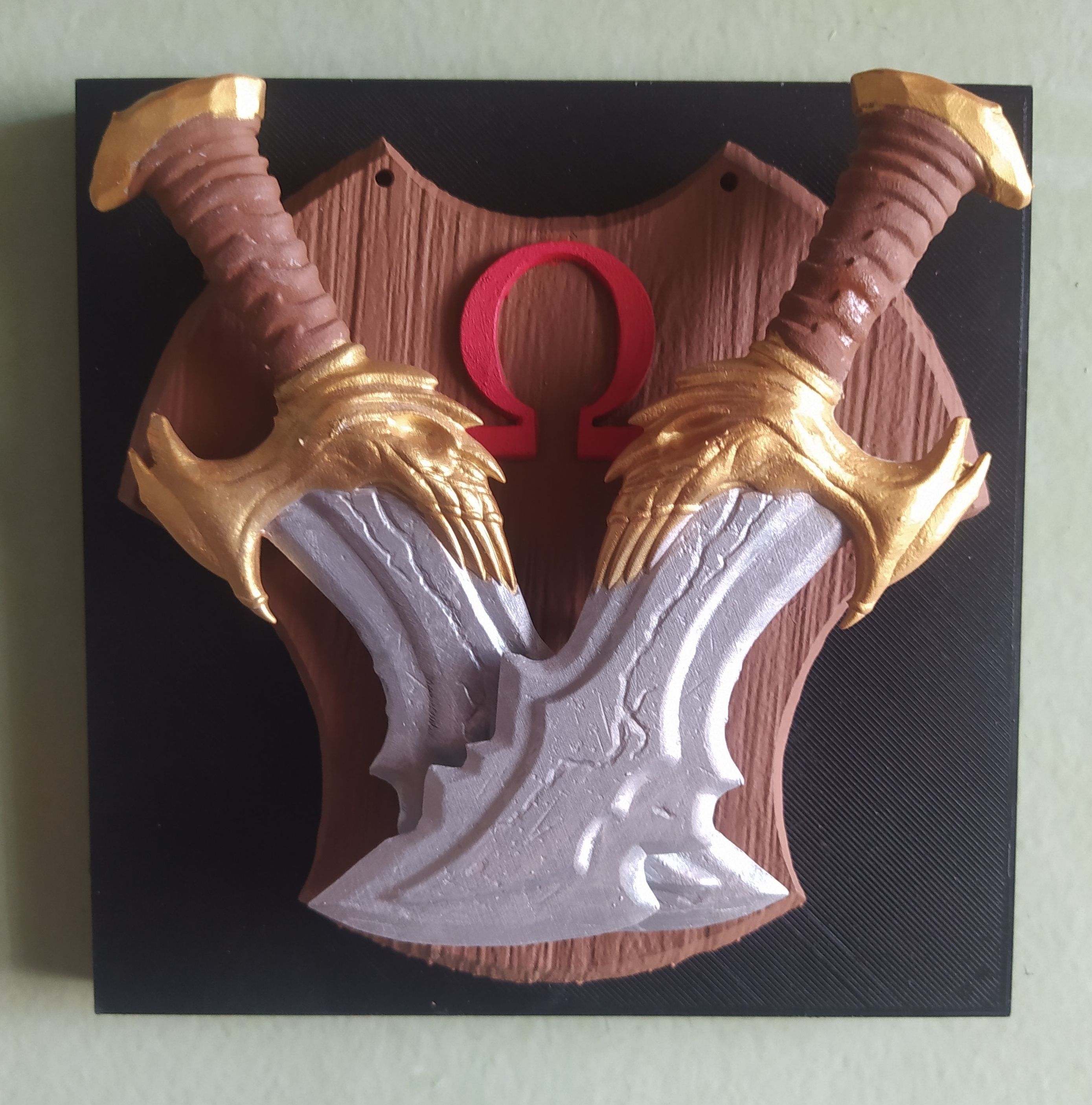 KRATOS SWORD CHAOS AND WALL PLAQUE 01 3D model 3D printable | CGTrader