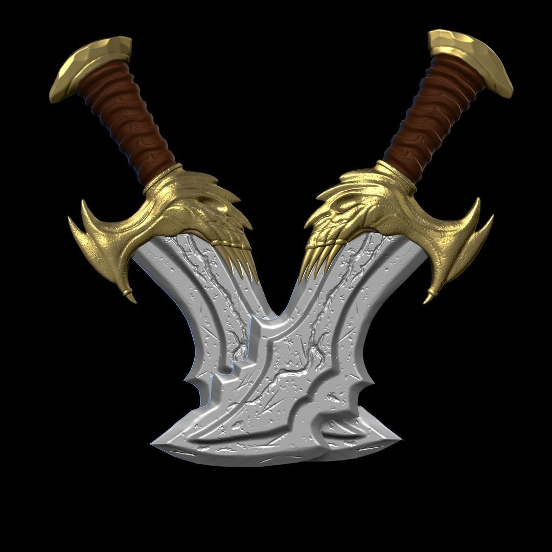 KRATOS SWORD CHAOS AND WALL PLAQUE 01 3D model 3D printable | CGTrader