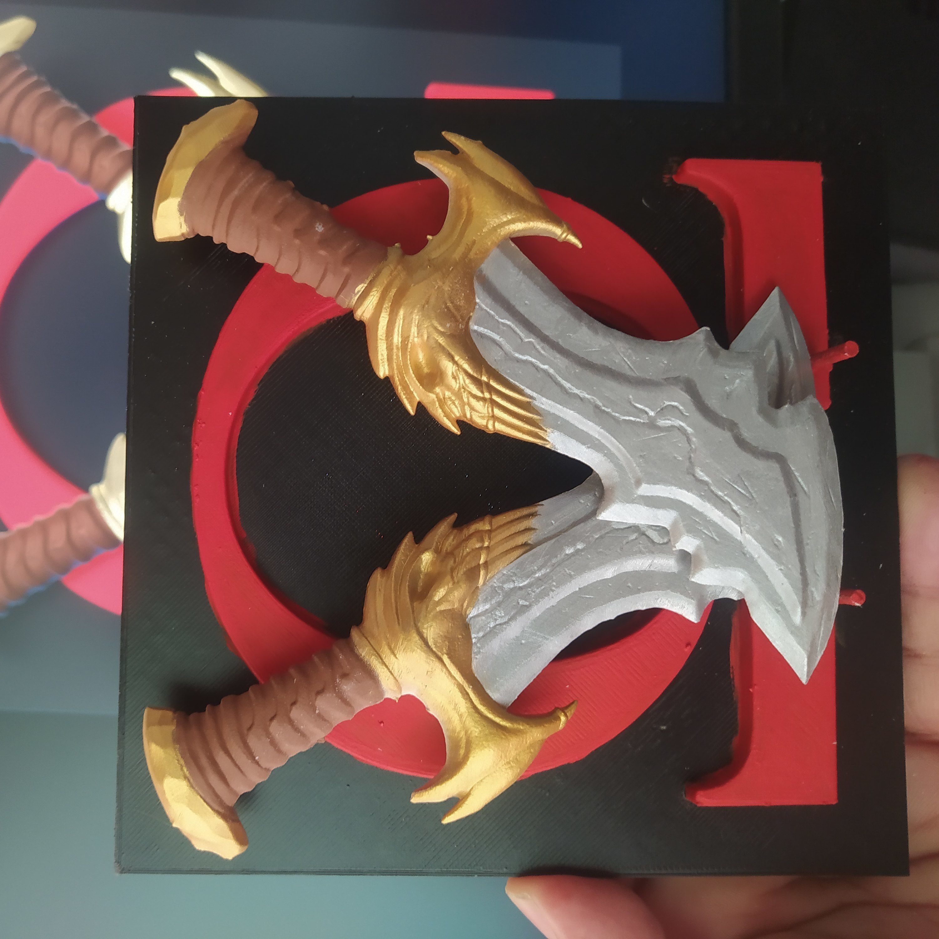 KRATOS SWORD CHAOS AND WALL PLAQUE 02 3D model 3D printable | CGTrader