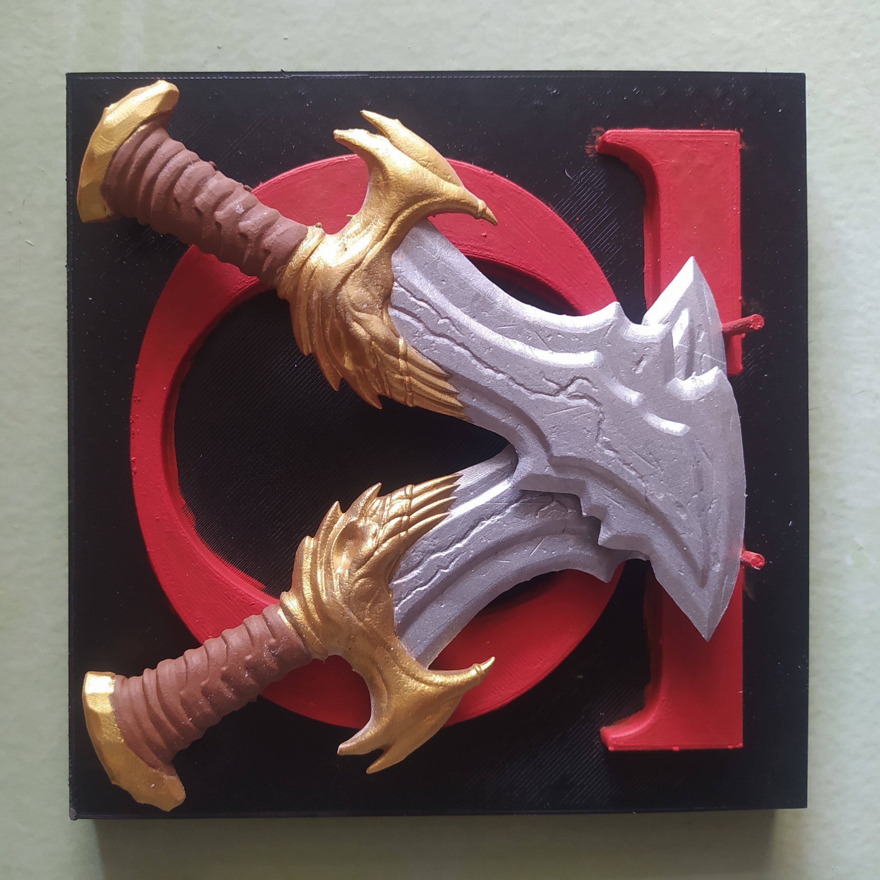 KRATOS SWORD CHAOS AND WALL PLAQUE 02 3D model 3D printable | CGTrader