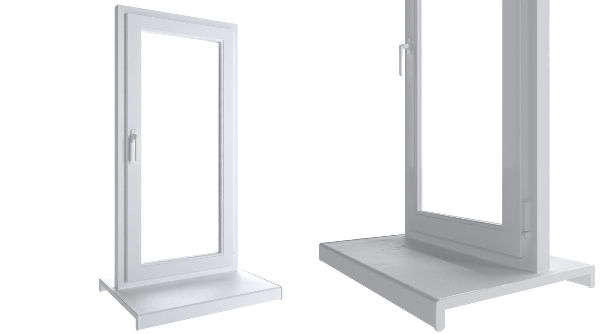 4 types of plastic windows - white 3D model | CGTrader