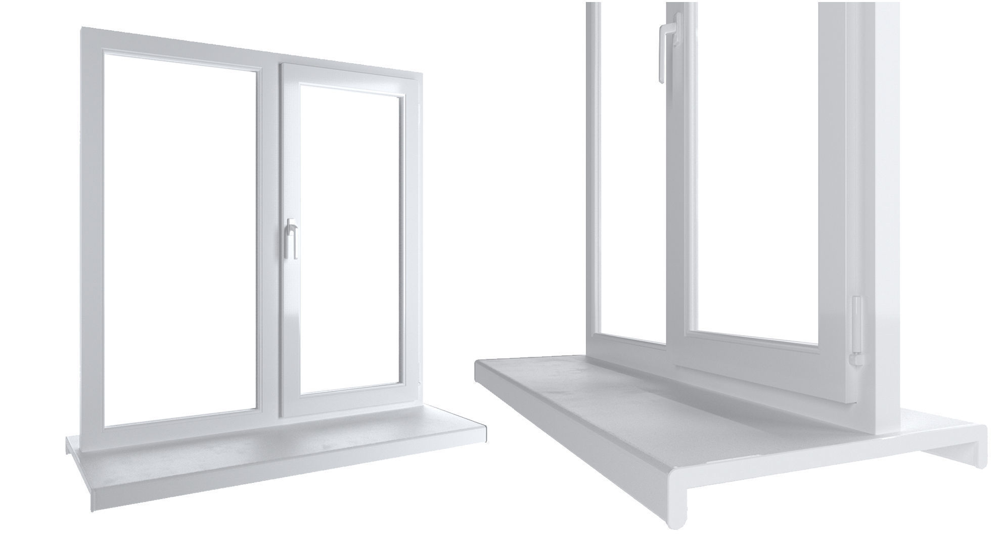 4 types of plastic windows - white 3D model | CGTrader