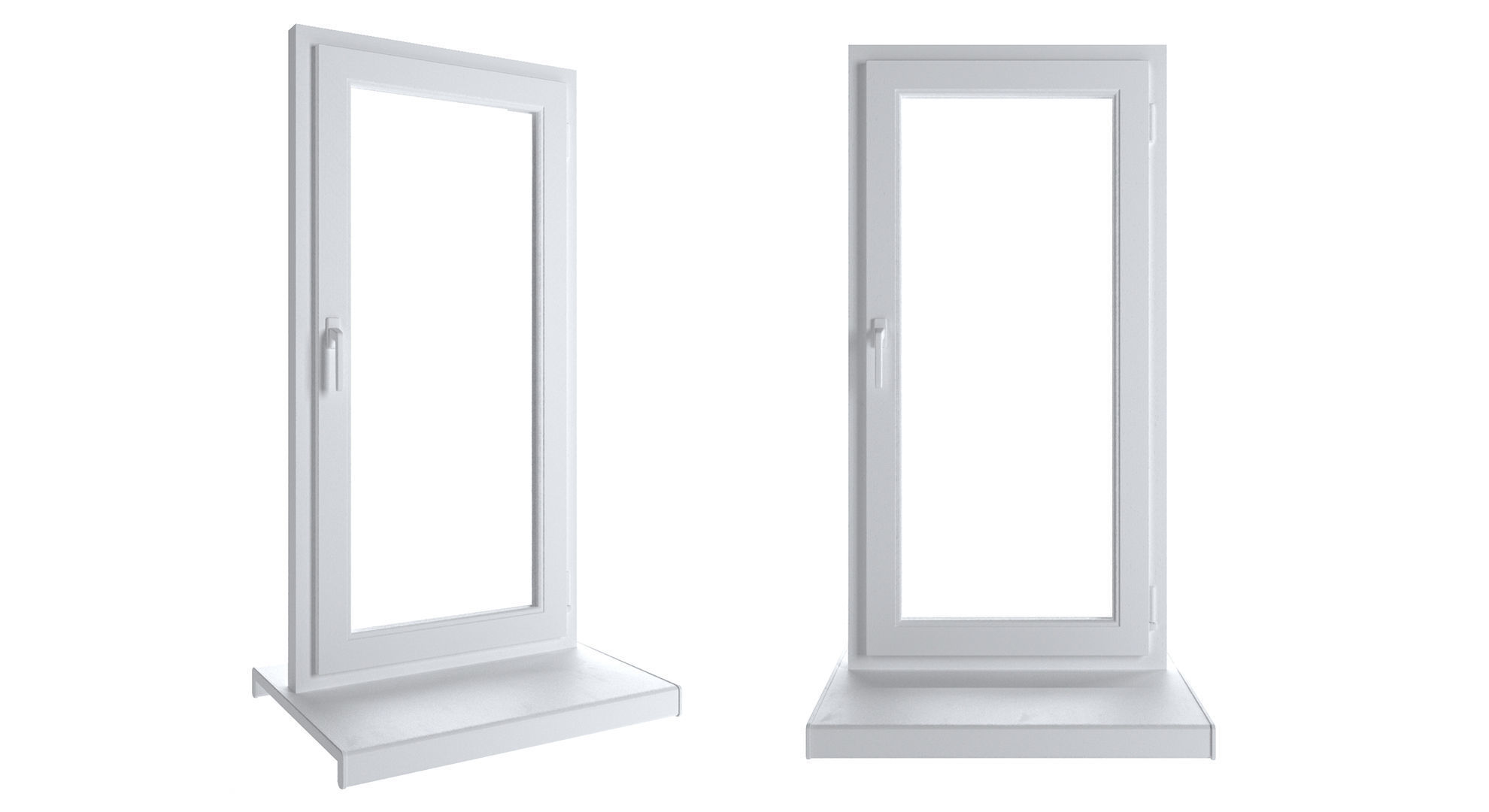 4 types of plastic windows - white 3D model | CGTrader