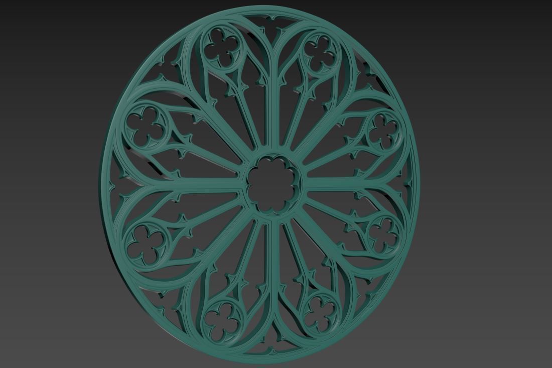 Gothic Rose window ornament 3D model 3D printable | CGTrader