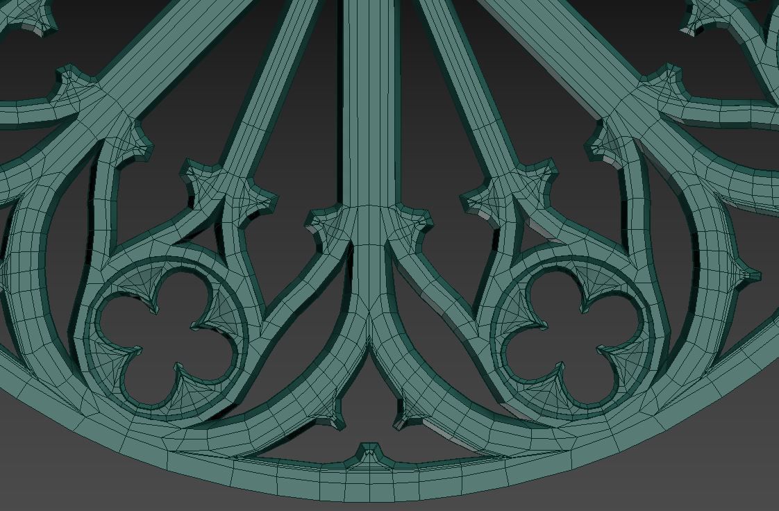 Gothic Rose window ornament 3D model 3D printable | CGTrader