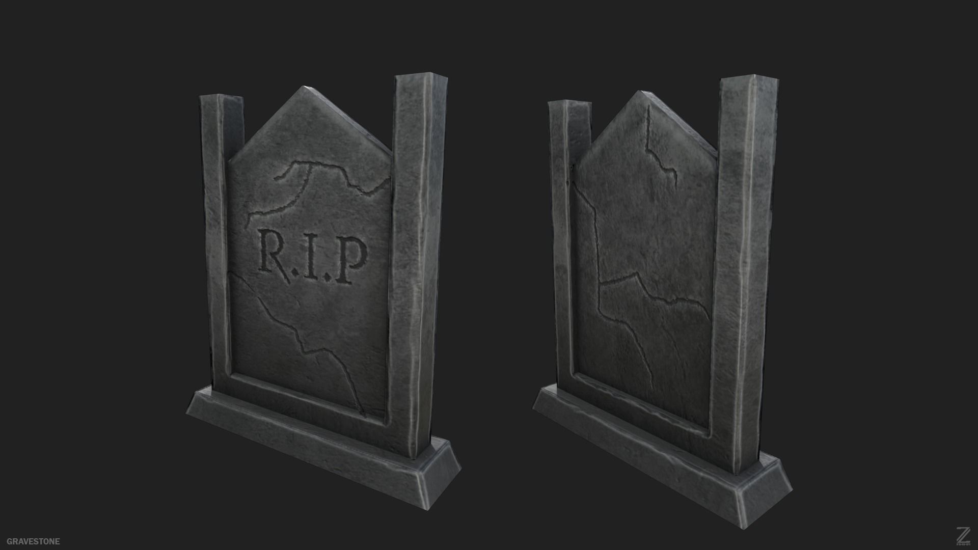 3D model Gravestone VR / AR / low-poly | CGTrader