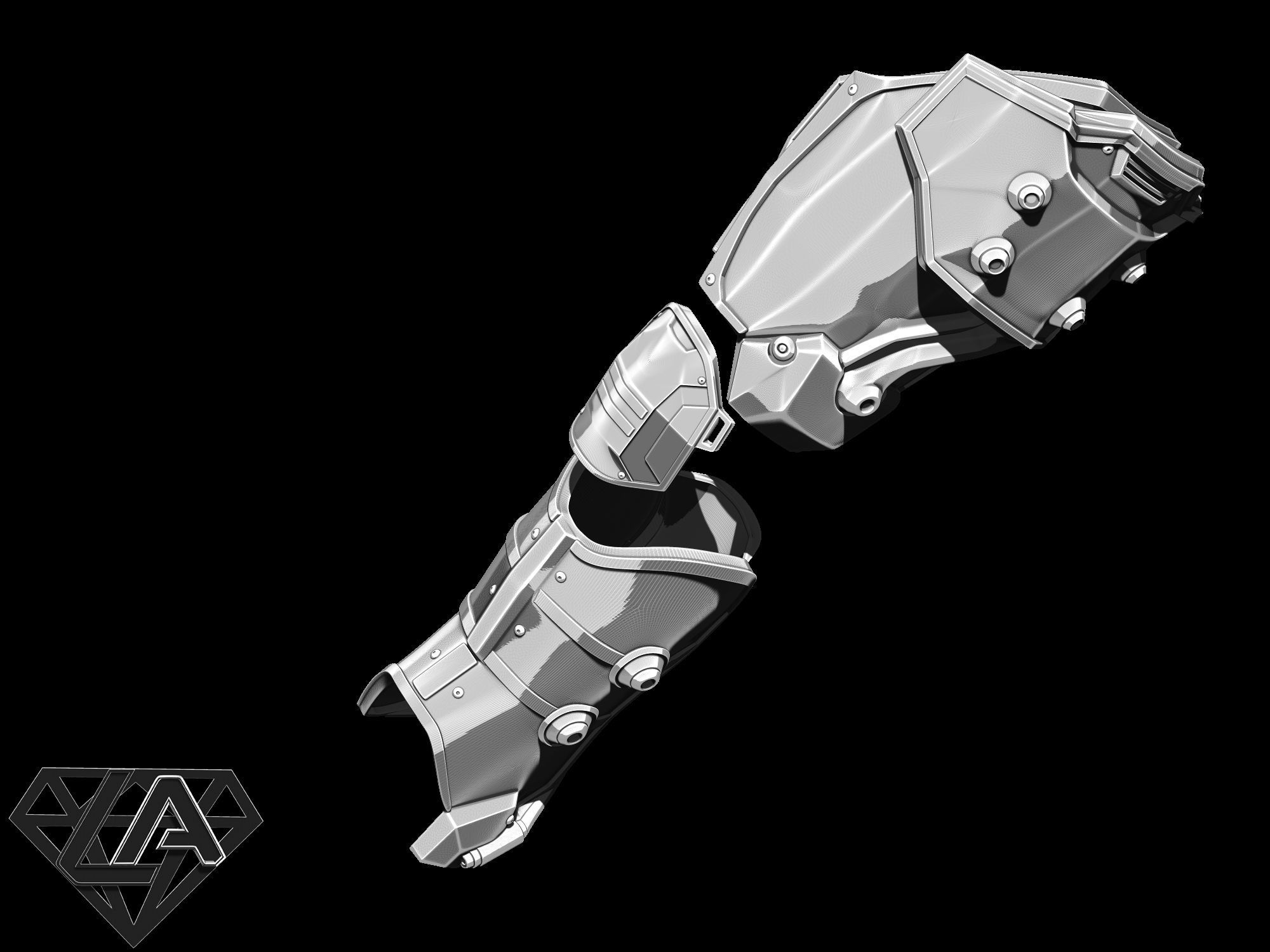 Combat armor night sentinel for leg 3D model 3D printable | CGTrader