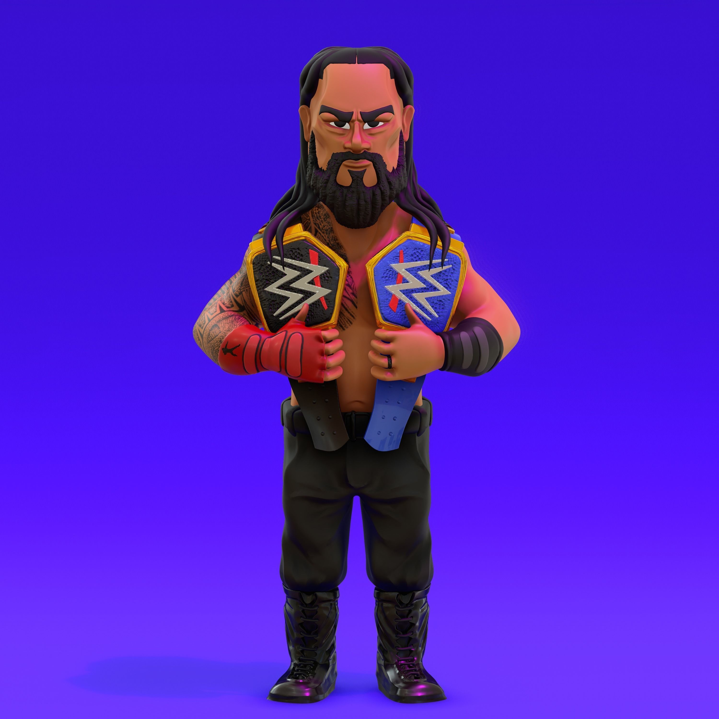Roman Reigns 3D model 3D printable | CGTrader