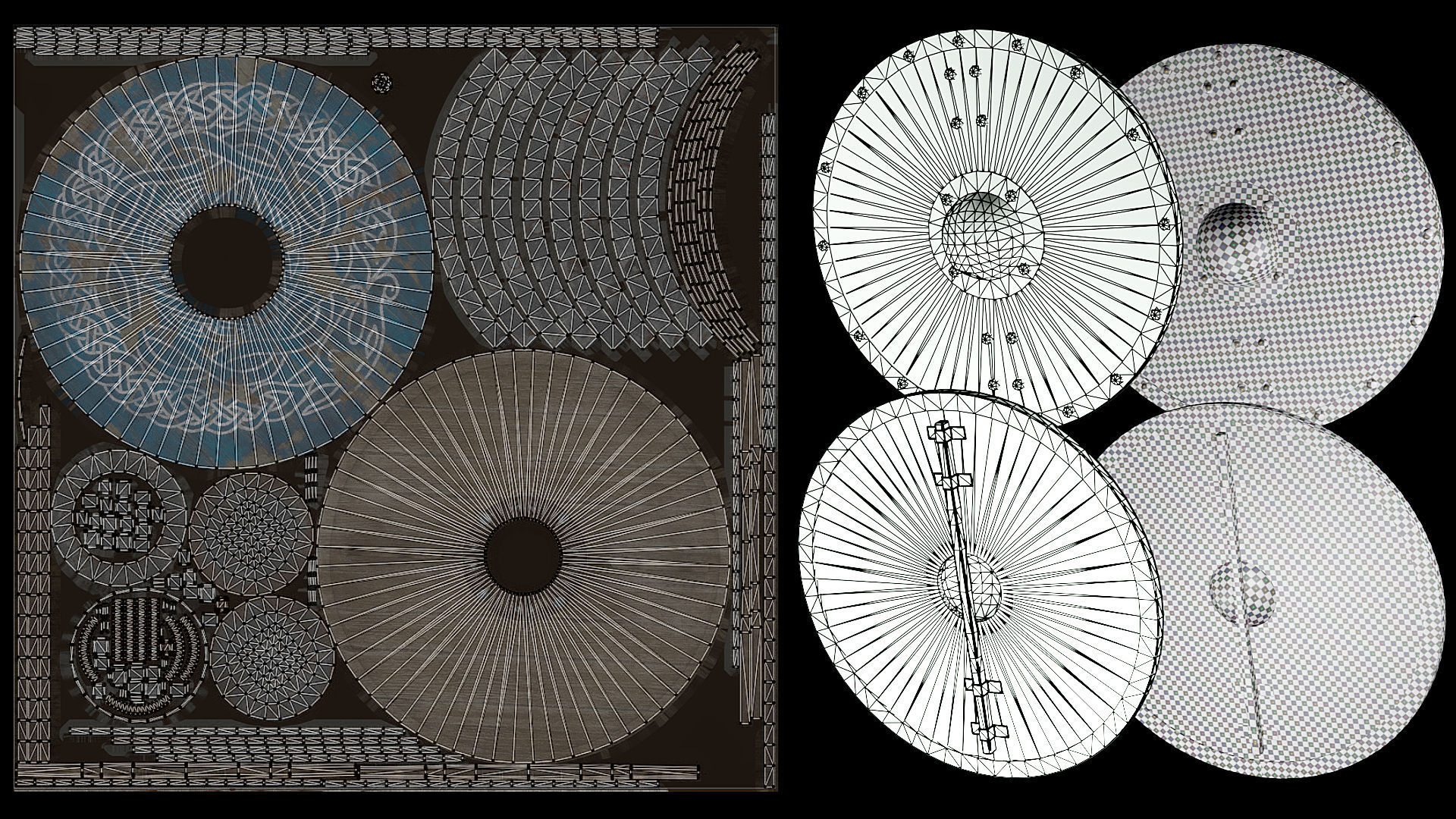 3D model Medieval viking round shield with Midgard serpent Game ready ...