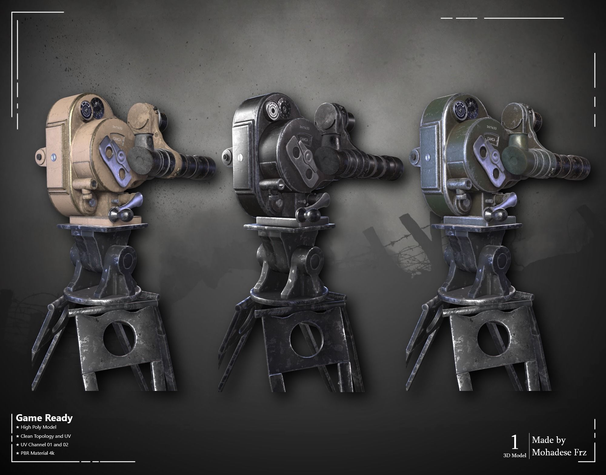 Military Camera WW2 - VOL05 - Game Ready 3D model | CGTrader