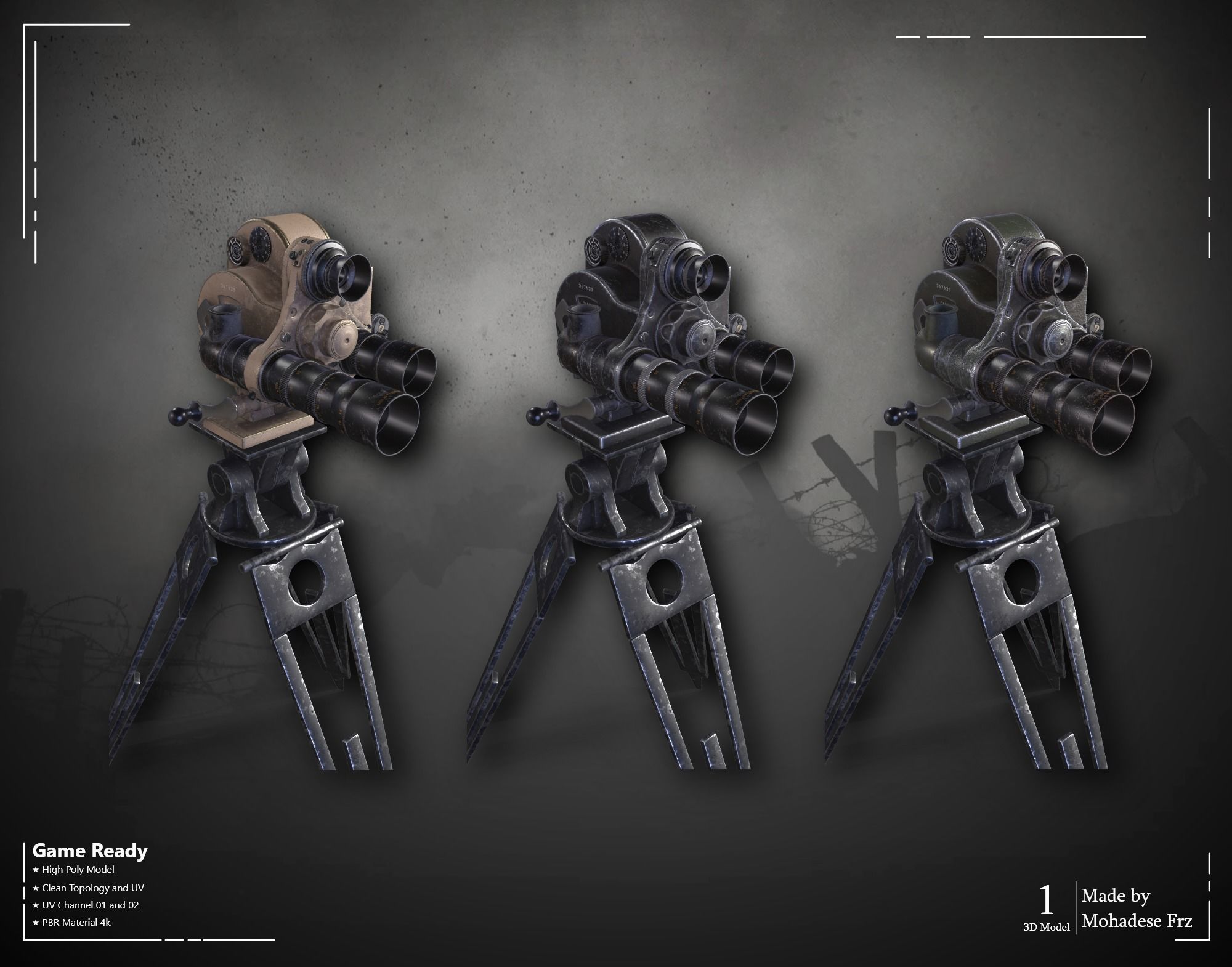 Military Camera WW2 - VOL05 - Game Ready 3D model | CGTrader