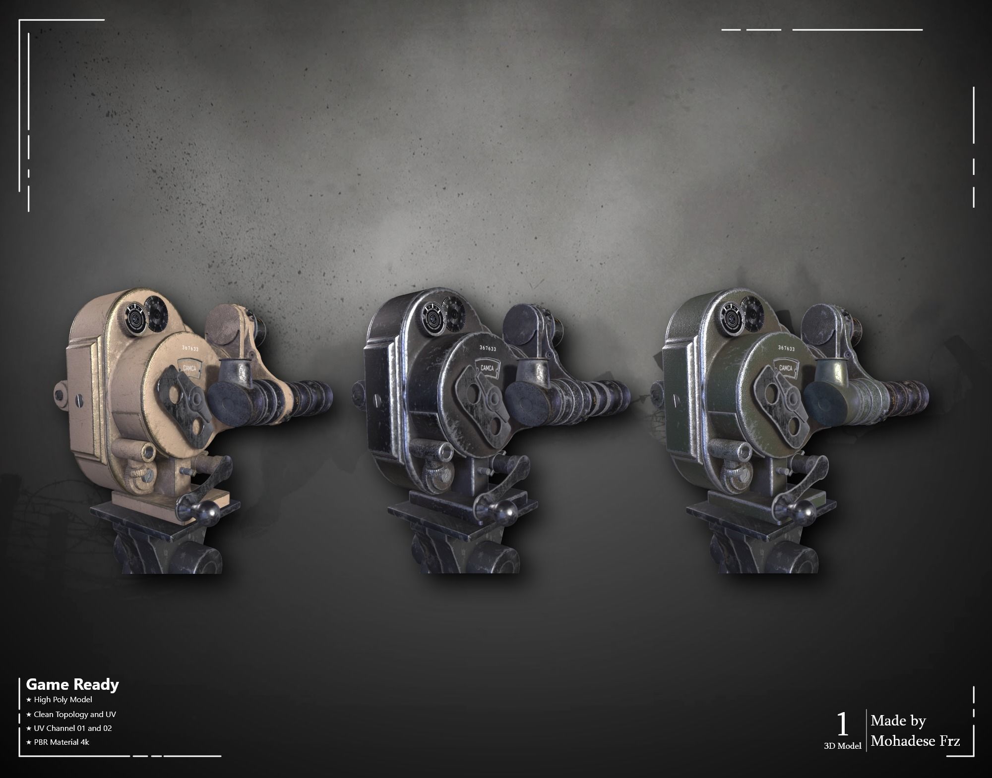 Military Camera WW2 - VOL05 - Game Ready 3D model | CGTrader