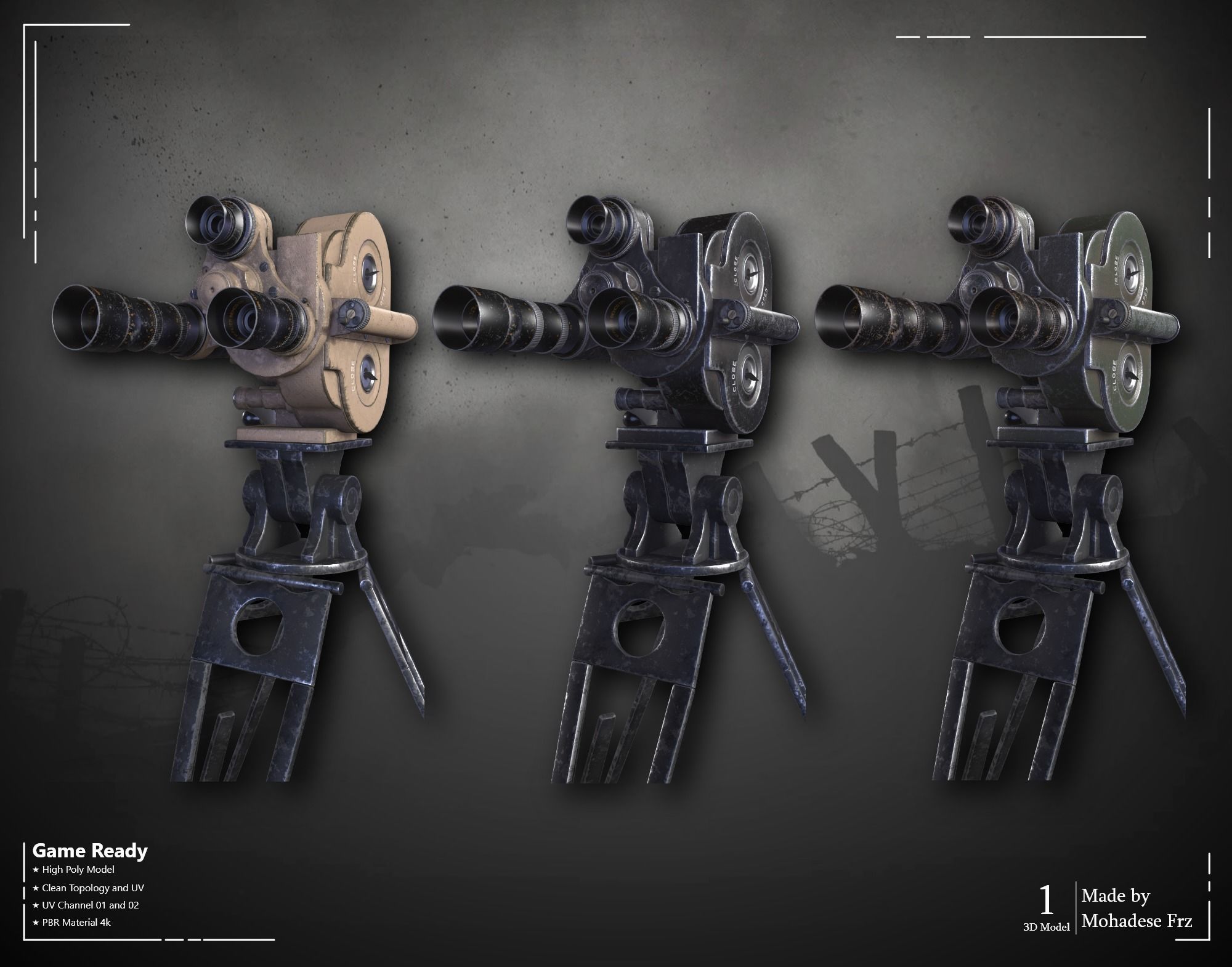 Military Camera WW2 - VOL05 - Game Ready 3D model | CGTrader