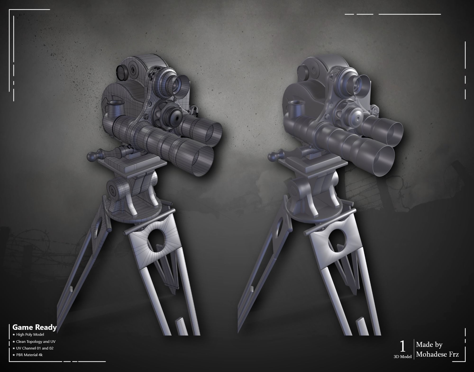 Military Camera WW2 - VOL05 - Game Ready 3D model | CGTrader