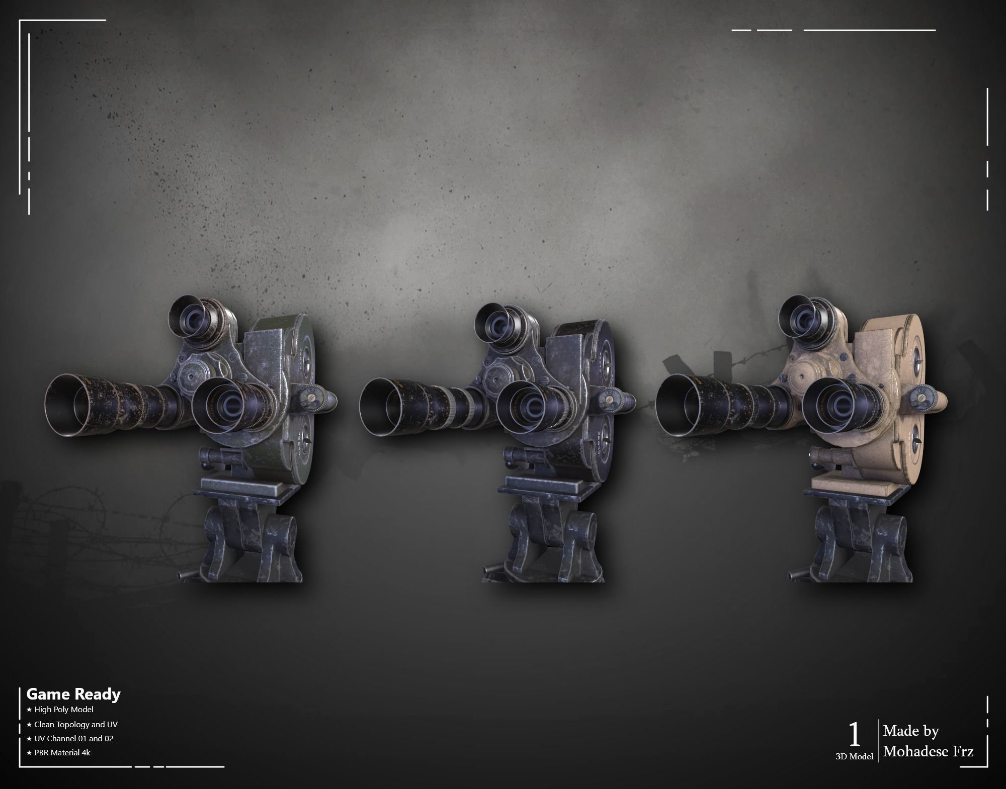 Military Camera WW2 - VOL05 - Game Ready 3D model | CGTrader
