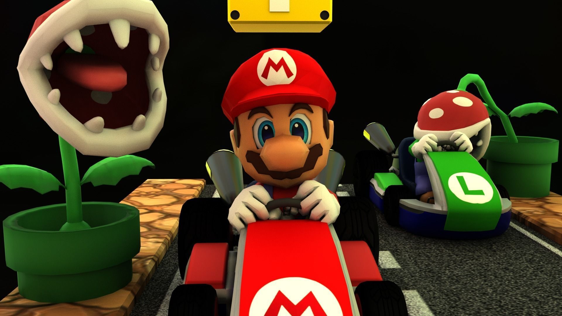 3D model Mario Kart Scene VR / AR / low-poly | CGTrader