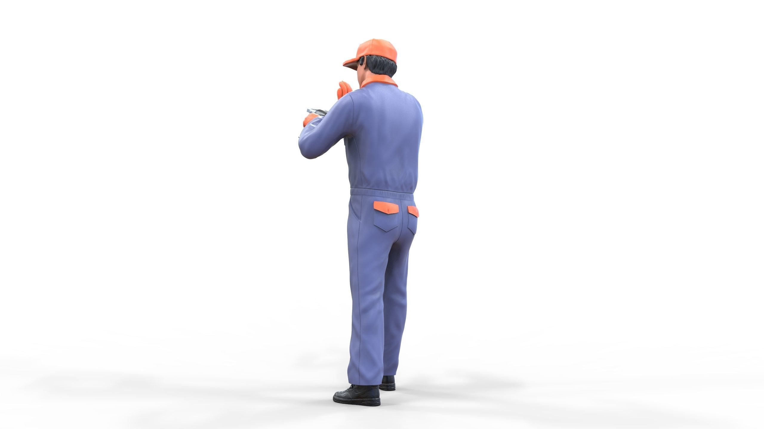 N3 Mechanic Crew working under a car or construction worker 3D model 3D ...