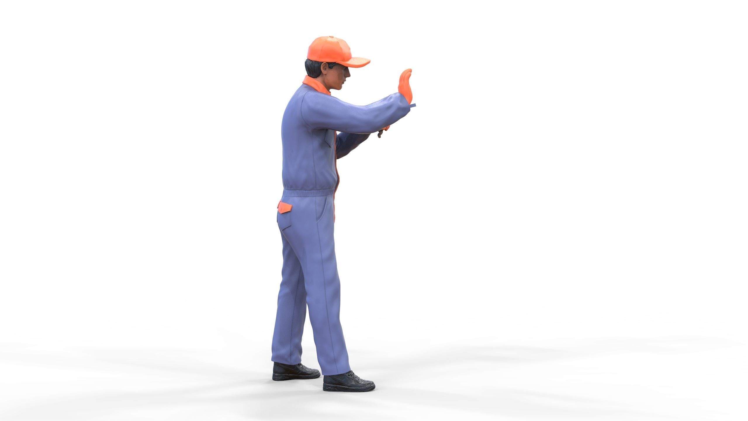 N3 Mechanic Crew working under a car or construction worker 3D model 3D ...