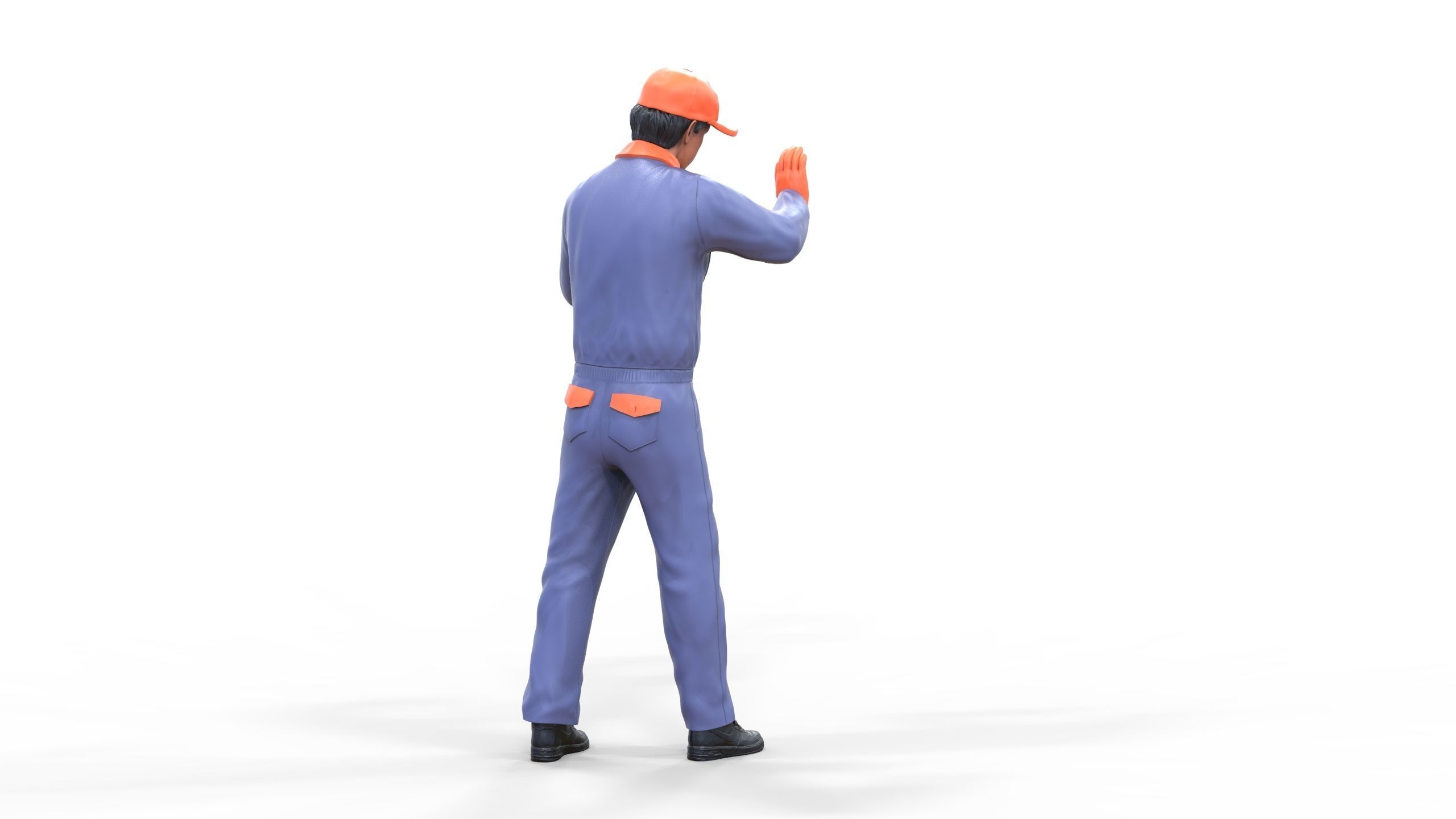 N3 Mechanic Crew working under a car or construction worker 3D model 3D ...