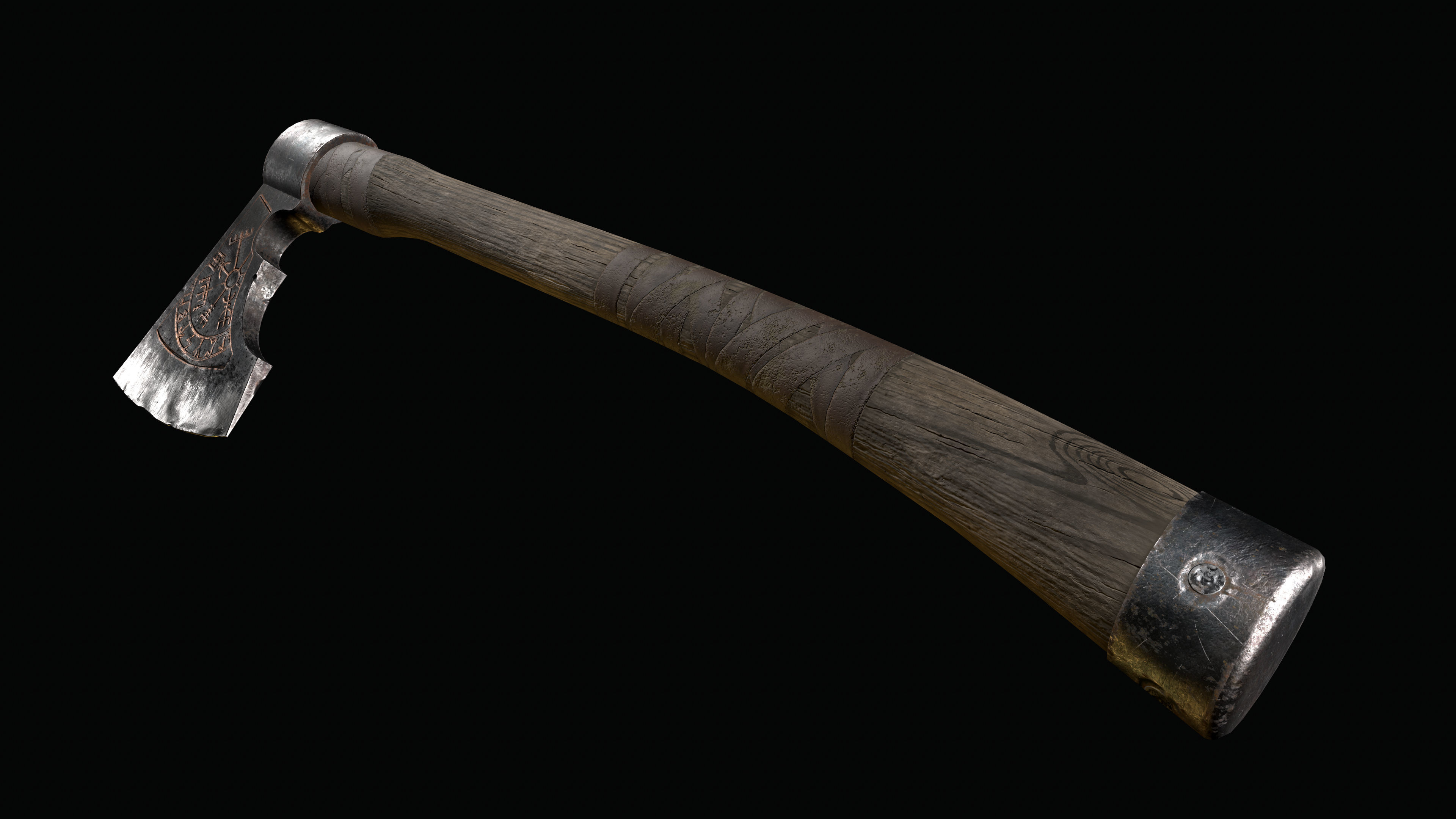 3D model Viking axe and shield with Midgard serpent VR / AR / low-poly | CGTrader