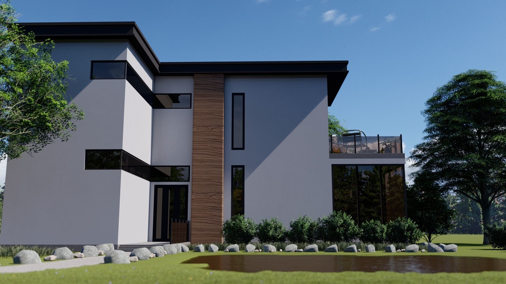 One-Story Residential Building 3D model | CGTrader